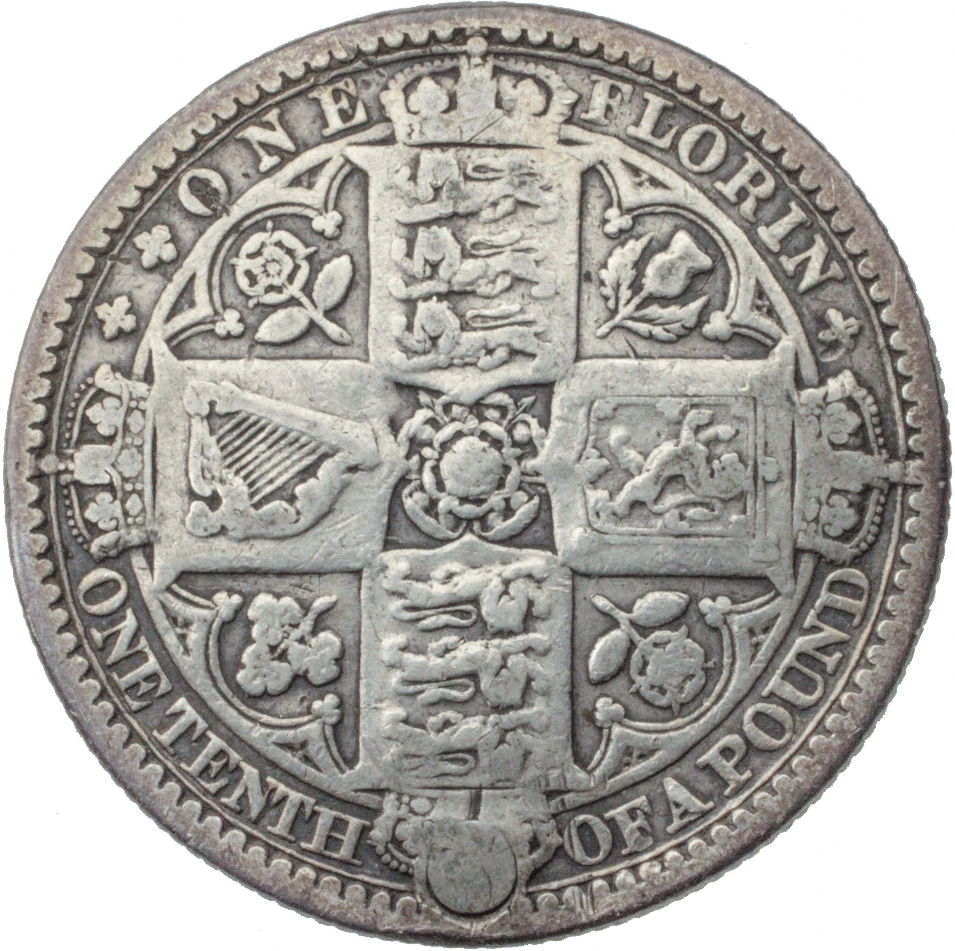 Victoria. Godless Florin, 1849.