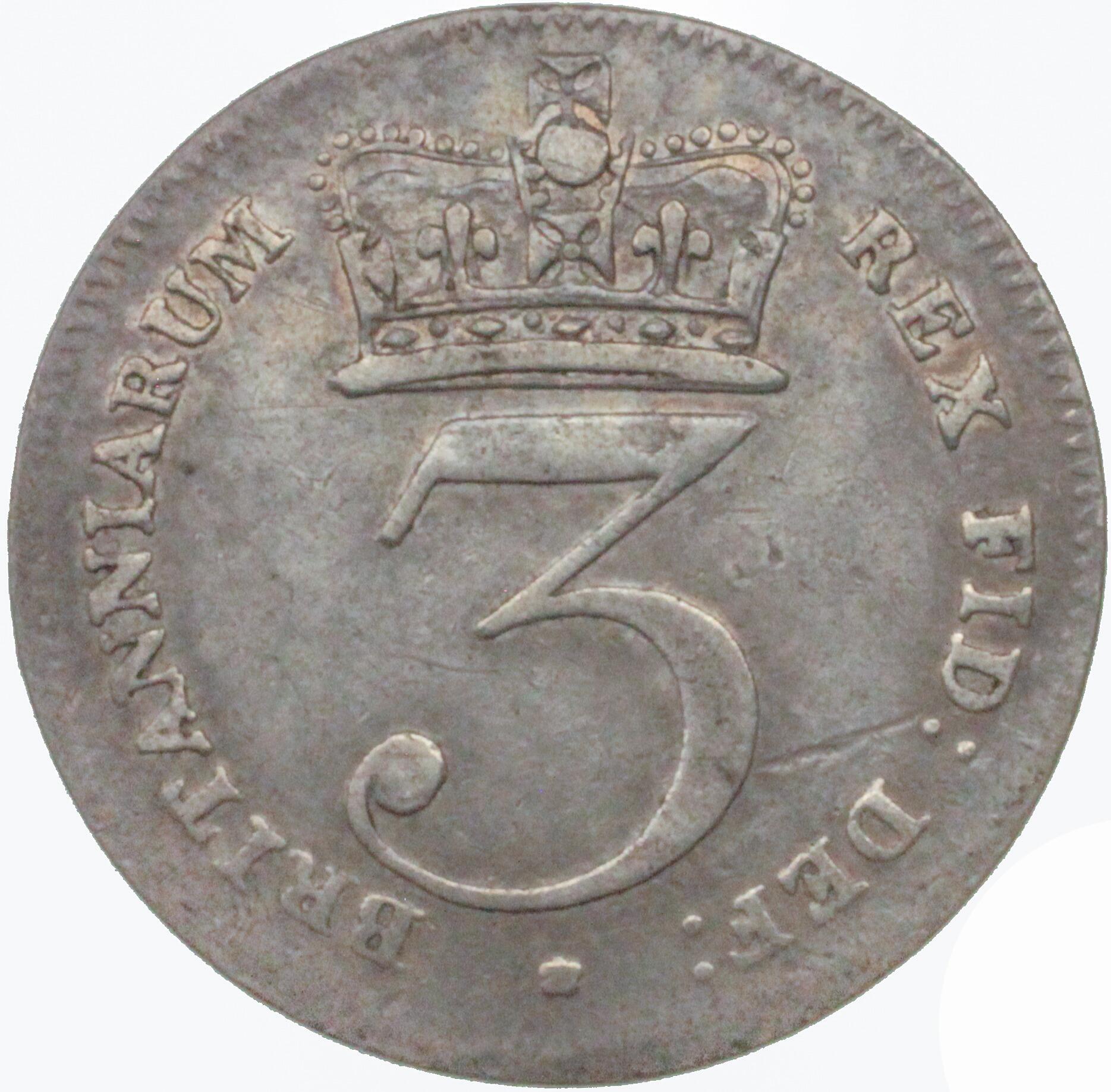George III , Silver threepence, 1817.