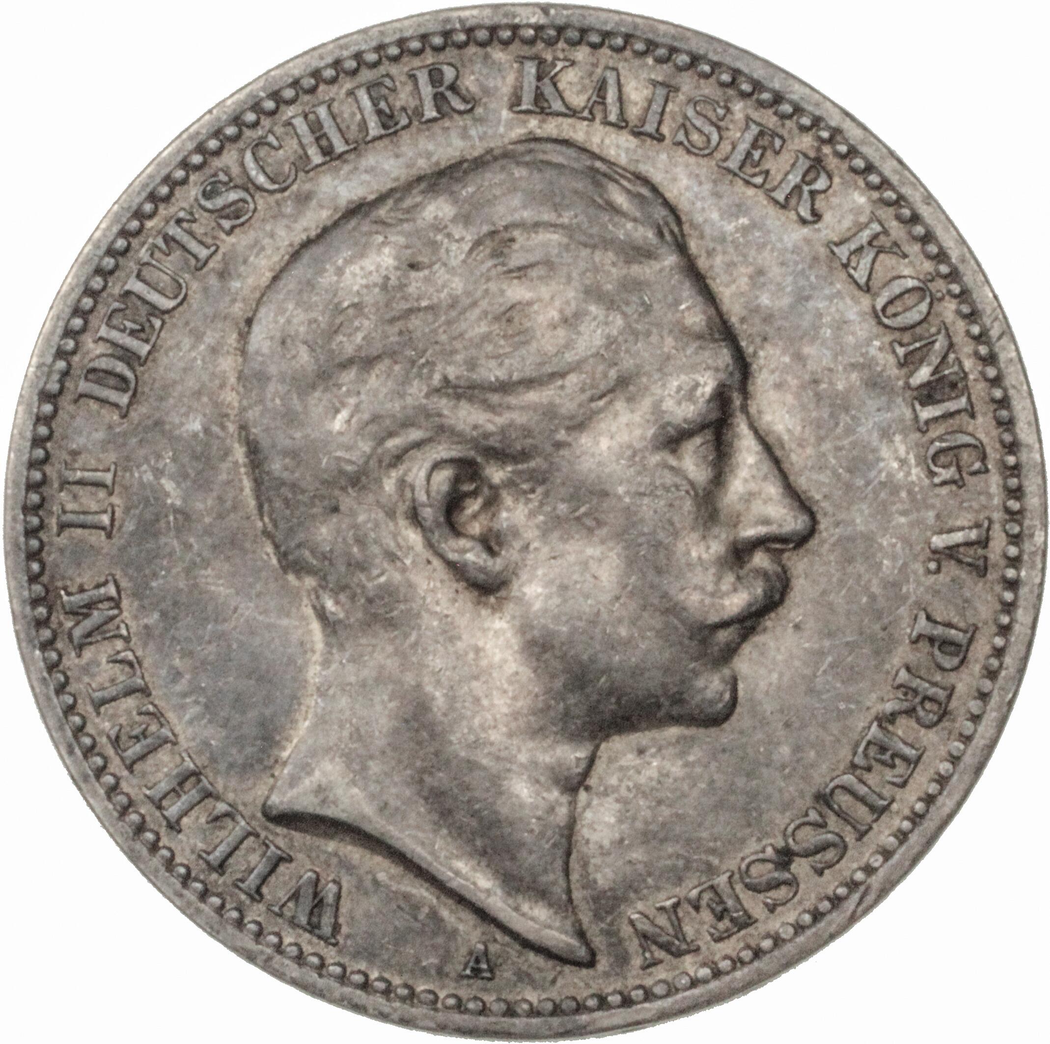 Germany, Preussen, Wilhelm II. Silver 3 Mark 1912A (Berlin mint)