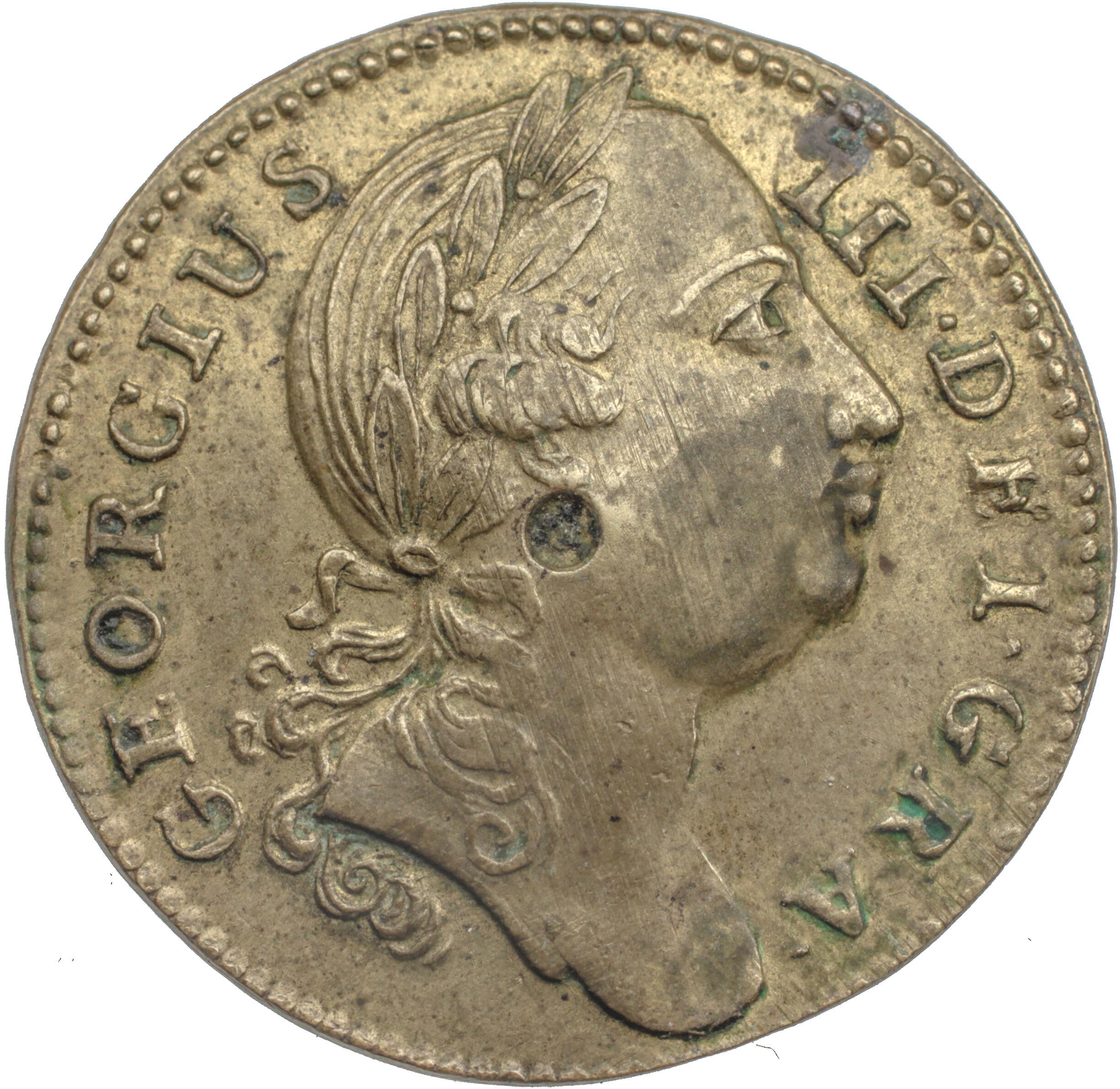England, George III. Coin Weight for Half guinea.