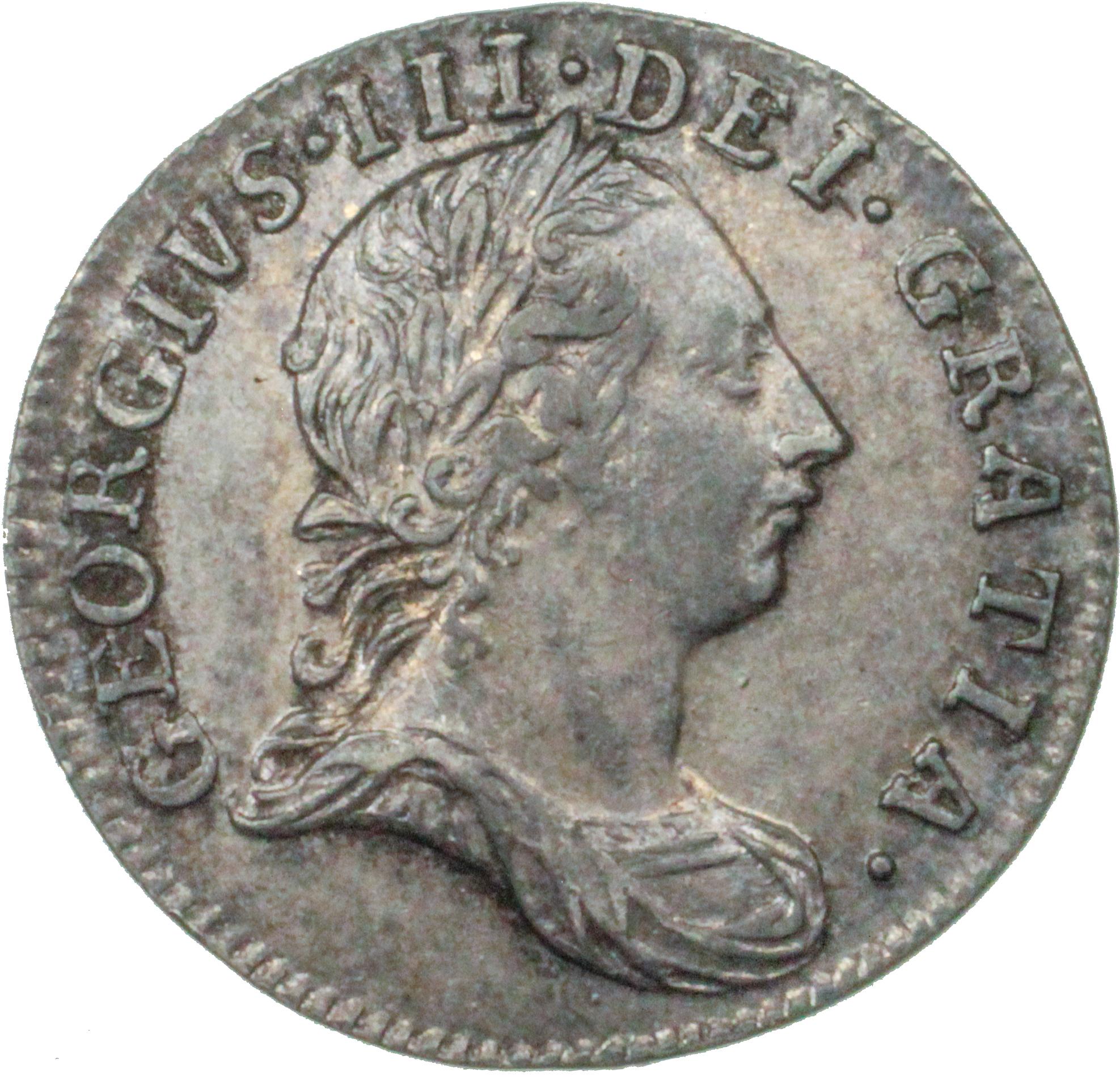 George III, silver threepence, 1762.