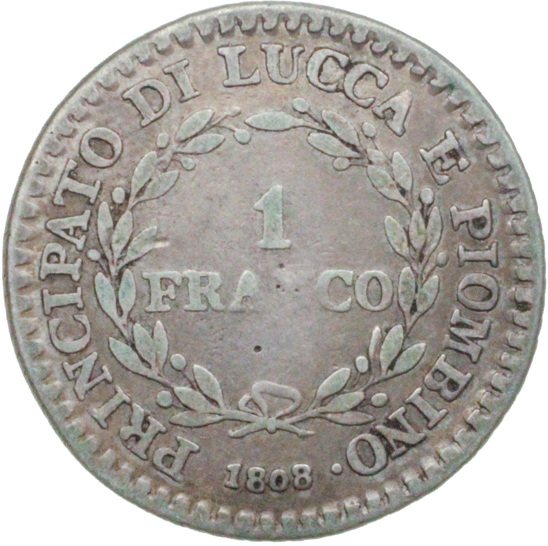 Italy, Lucca & Piombino, Felix and Elisa Bonaparte, 1 Franco 1808.