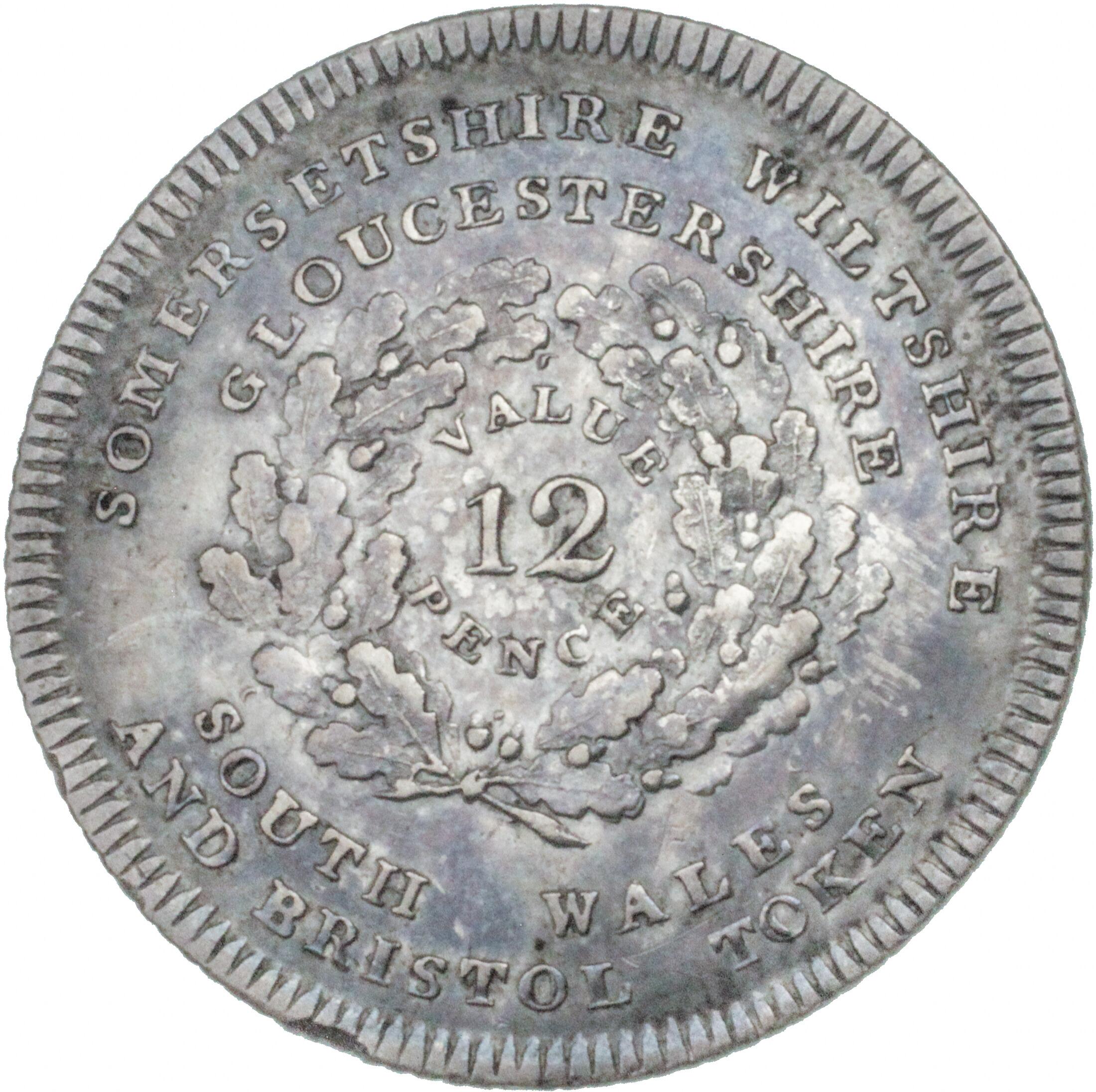 Somerset, Bristol. Shilling token 1812.