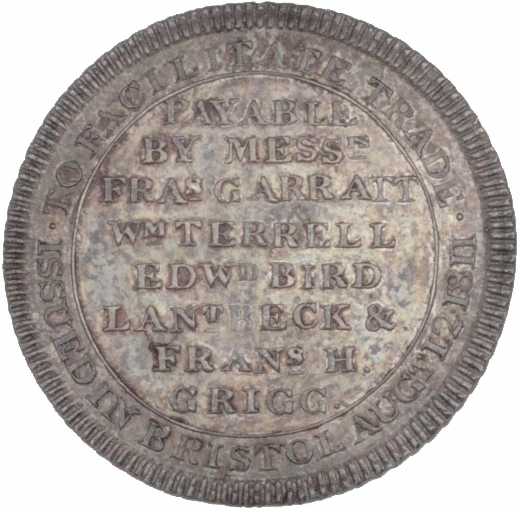 Somerset, Bristol. Sixpence token 1811.