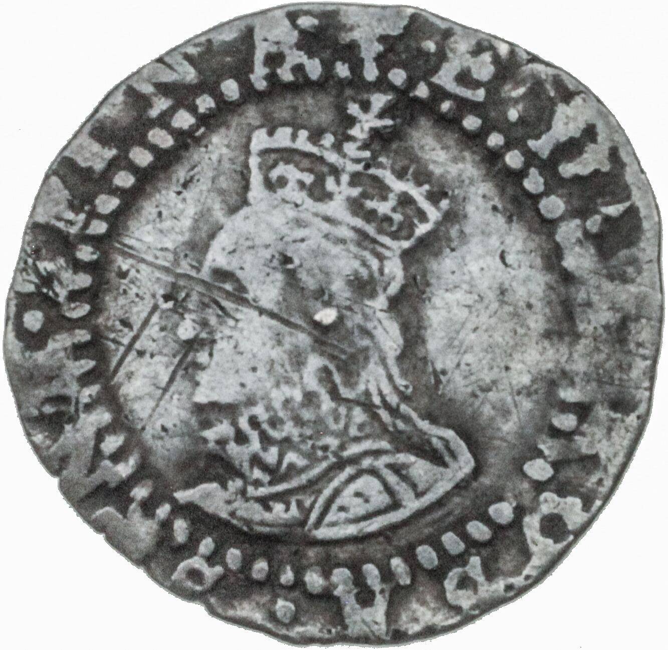 Elizabeth I, 1558-1603, silver penny of London, 5th issue, i.m. Latin ...