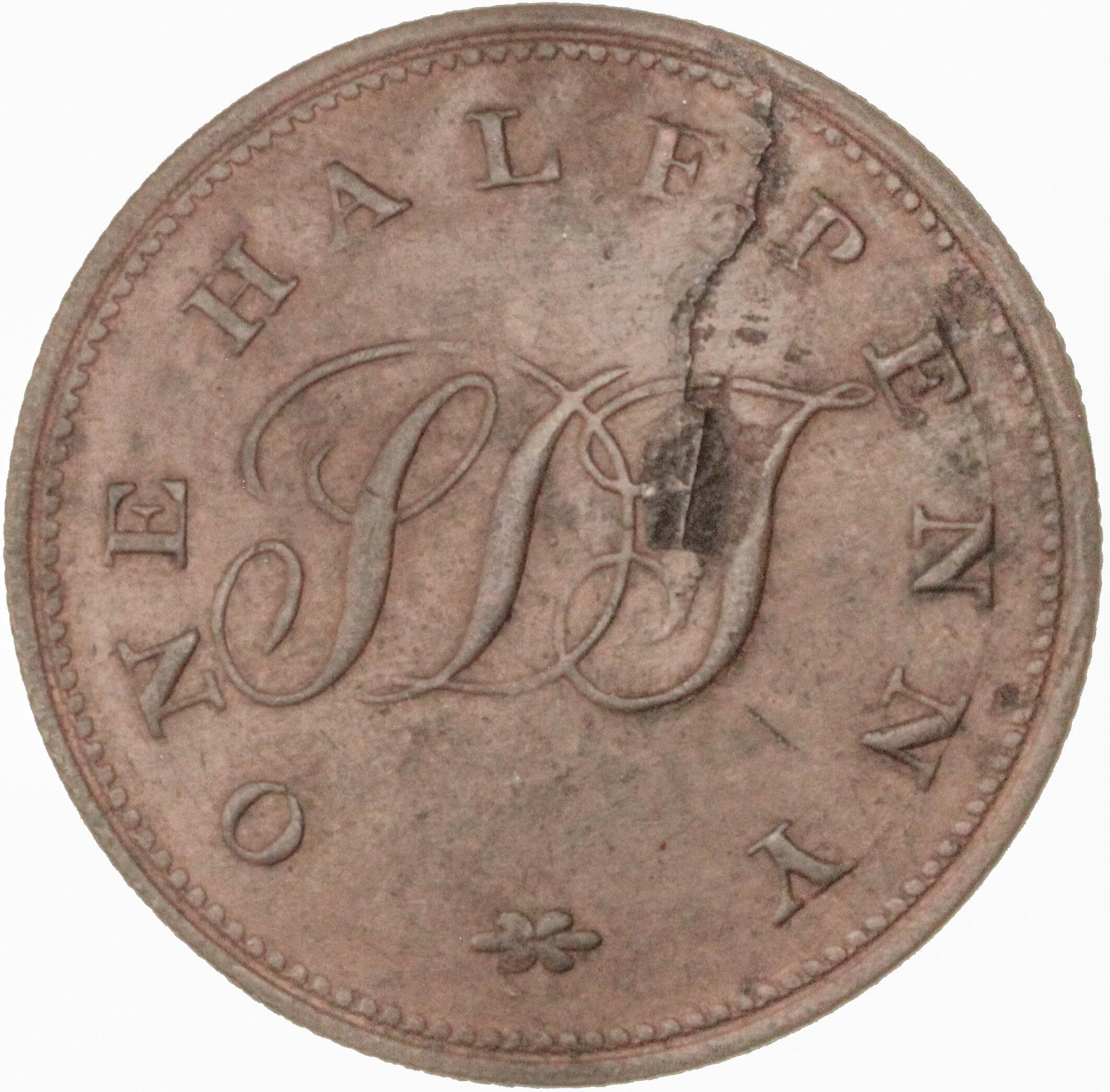 St. Helena, halfpenny token, Solomon, Dickson and Taylor. Undated (ca ...