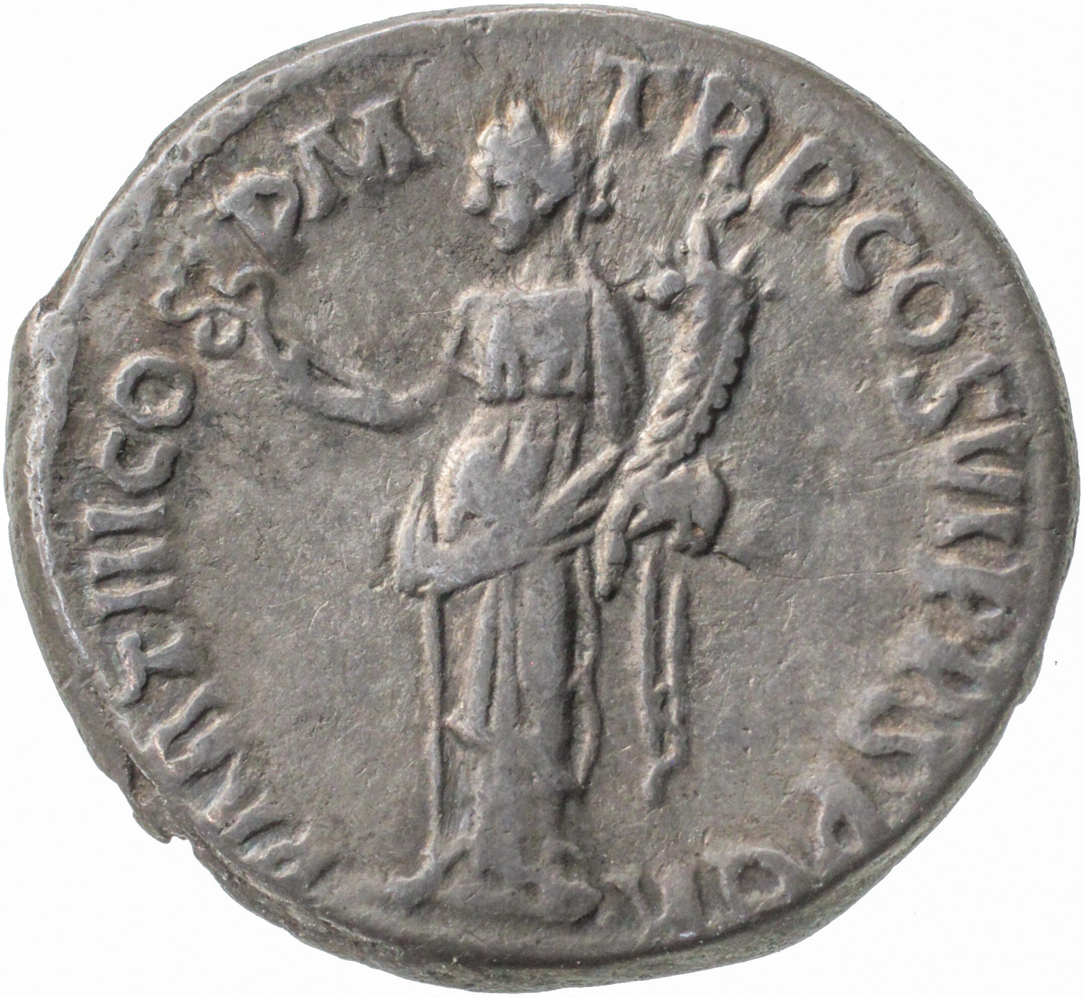 Trajan, 98-117. Silver denarius. Reverse Felicitas.