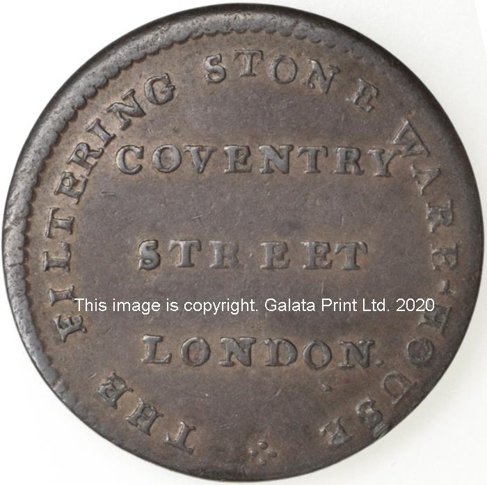 MIDDLESEX, Coventry Street. Halfpenny token, 1795