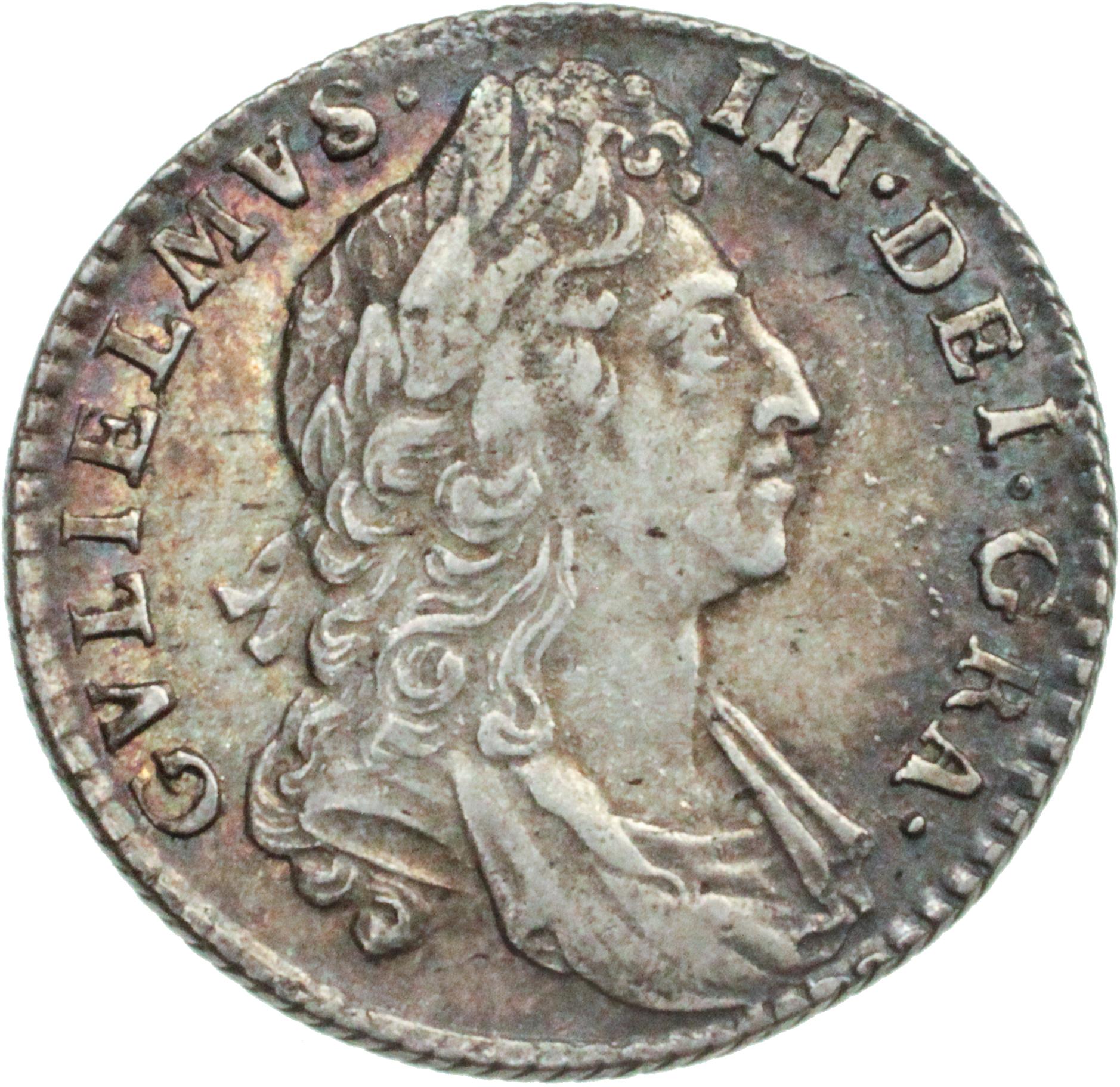 William III, Shilling 1697, first bust.