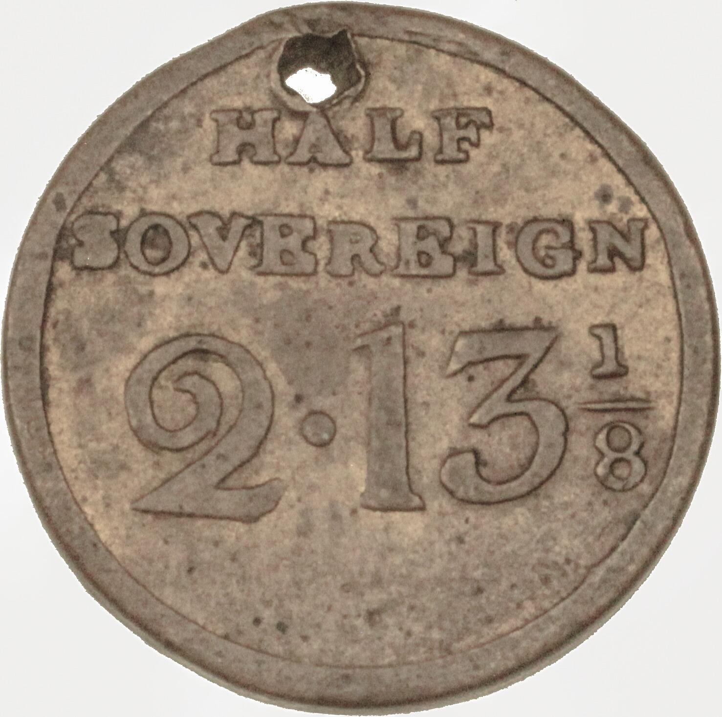Ireland. Samuel Gatchell. Coin-weight for a half sovereign.