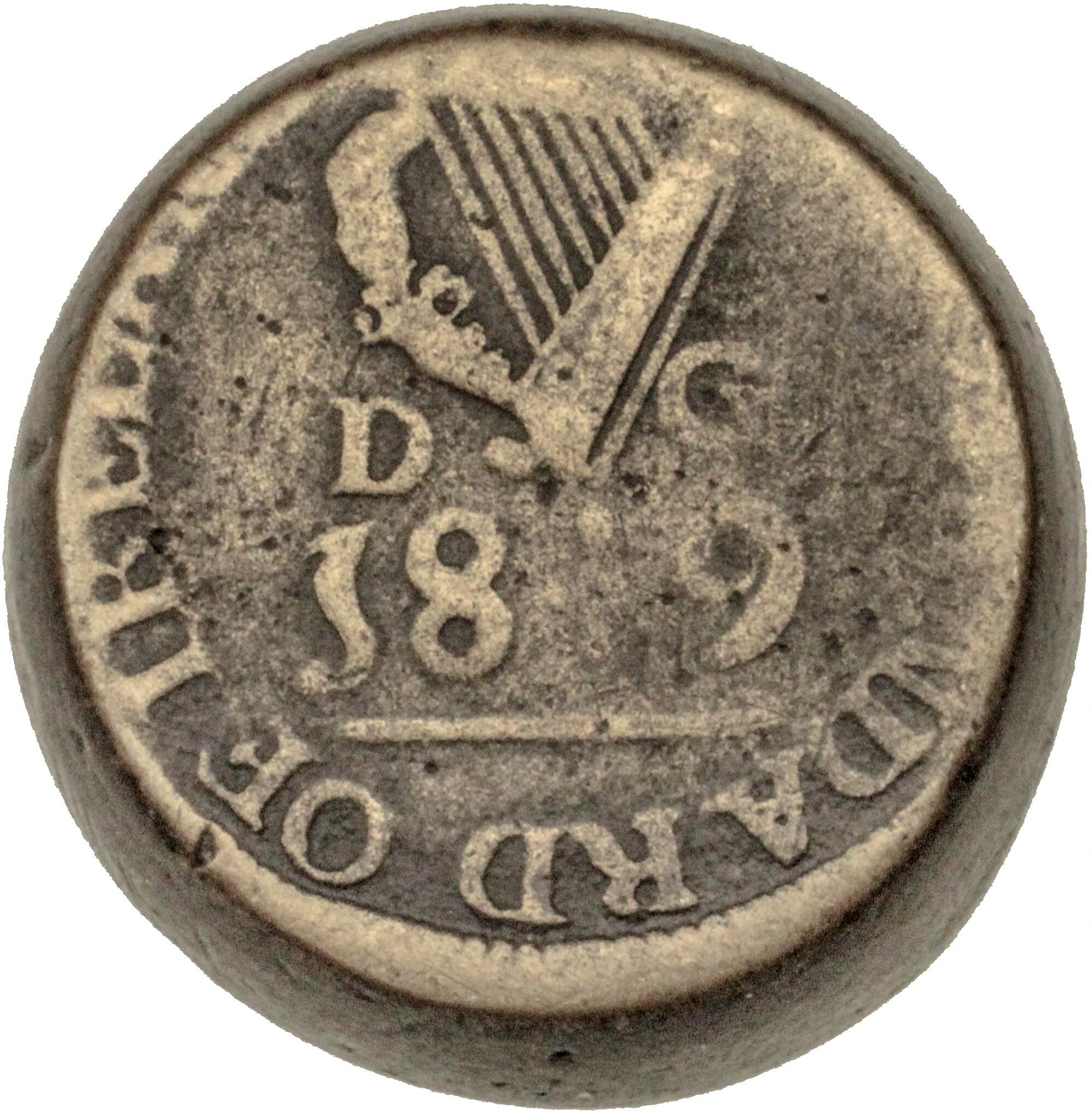 Ireland, George I. Coin-weight for 8 escudos of Portugal, 1718.