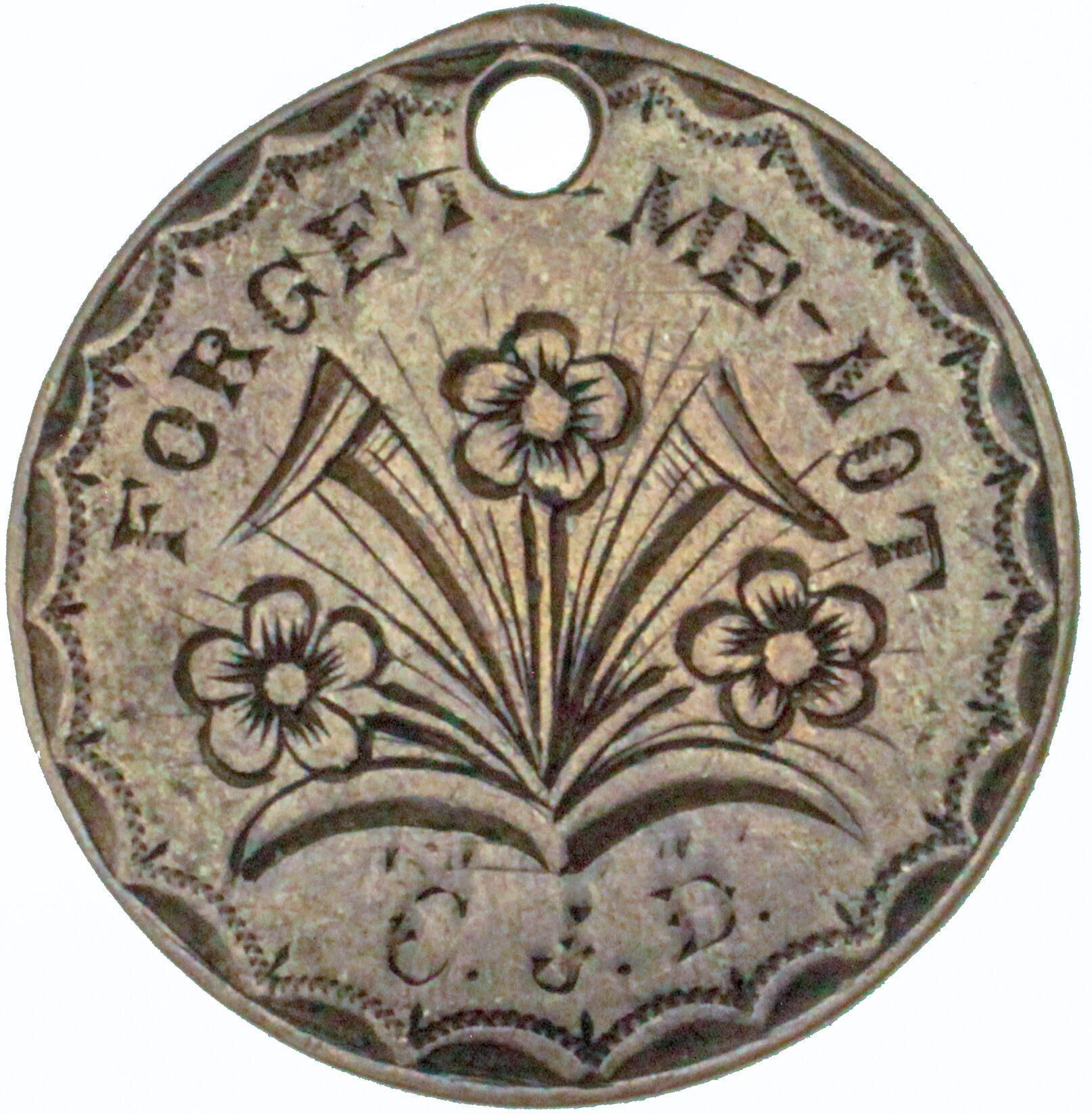 Engraved coin. Love token. Victoria, silver threepence.