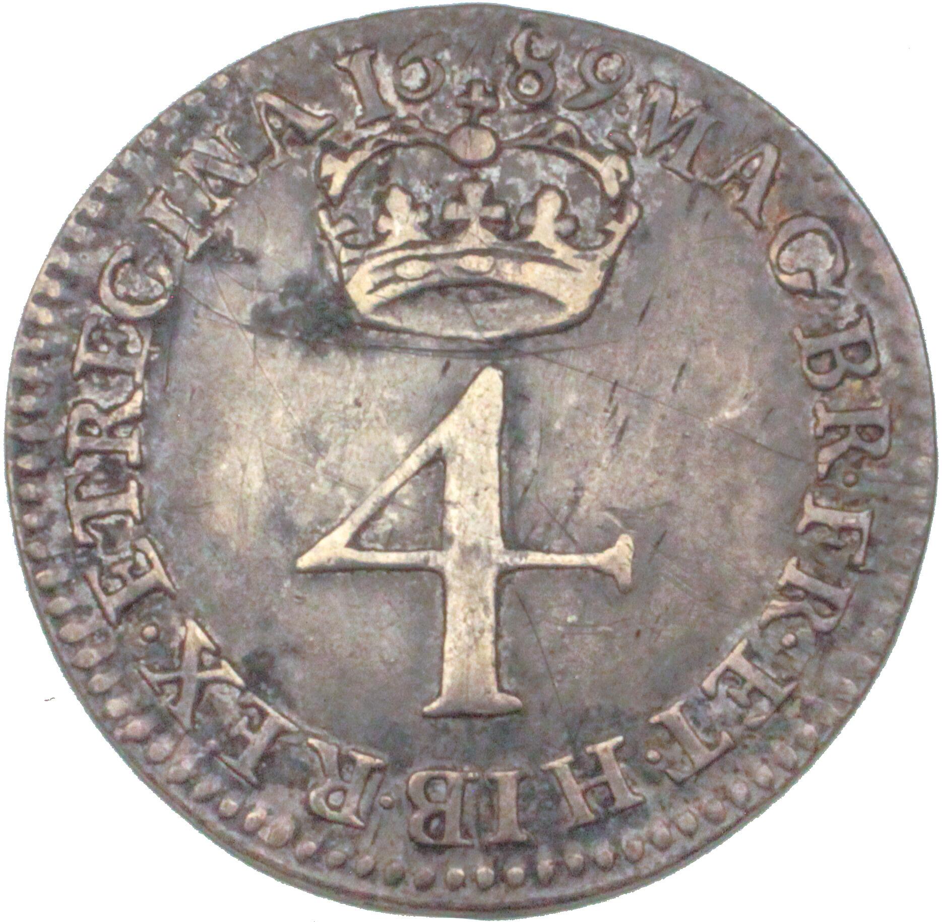 William & Mary Silver groat, 1689.
