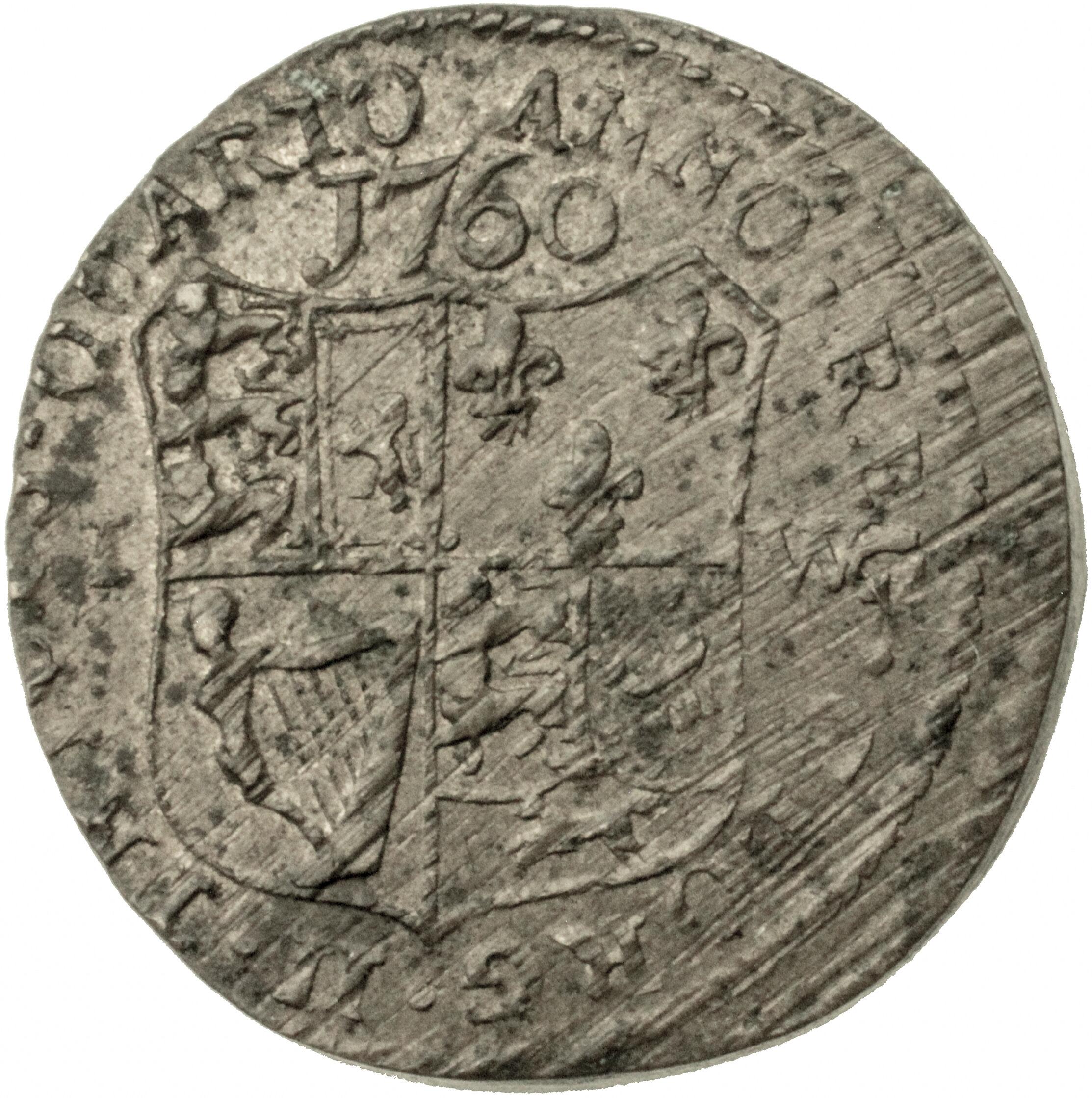 Ireland, George II. Coin-weight for a pistole of Spain, 1760.
