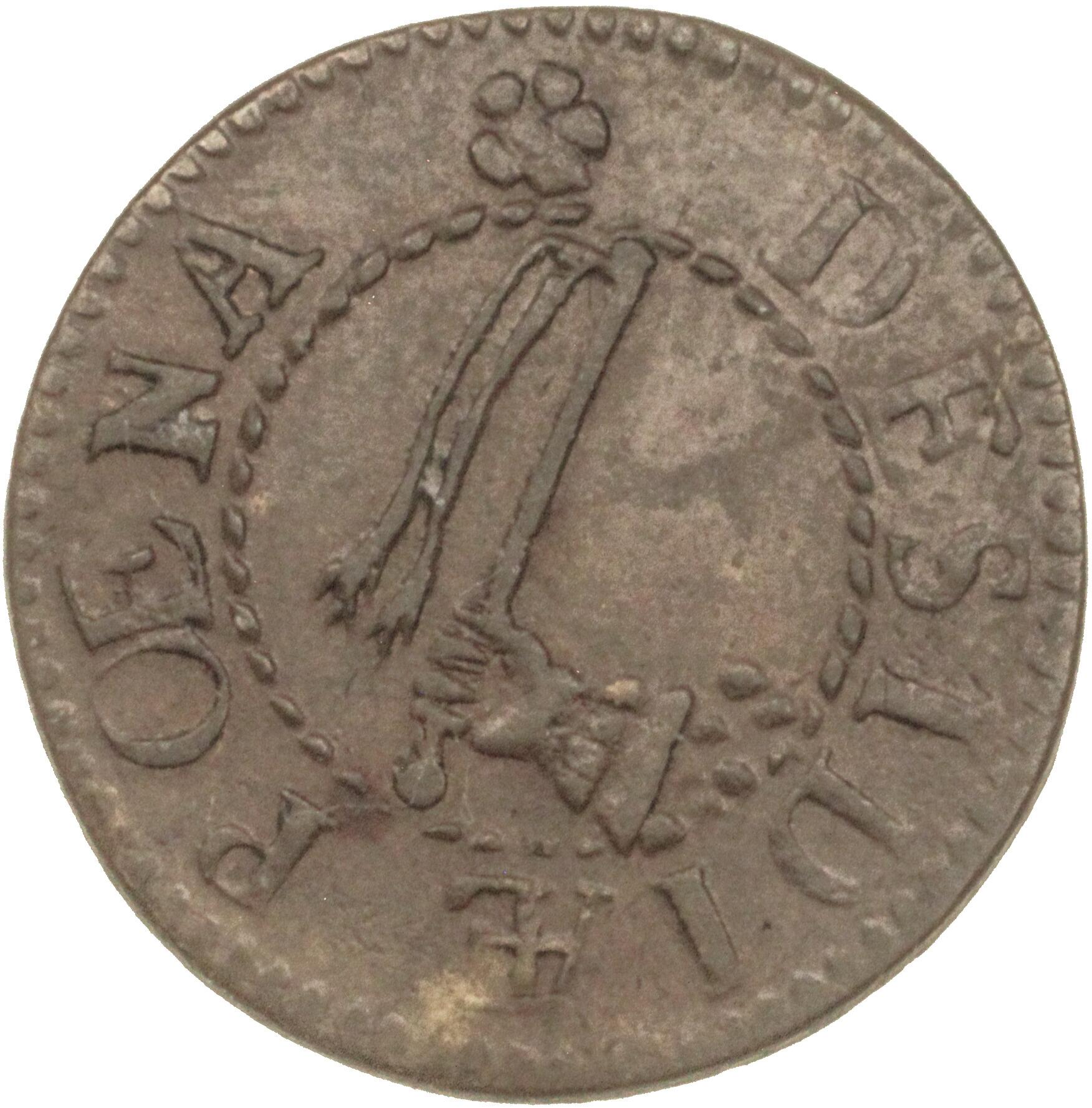 17th century token, school token ?. Farthing size