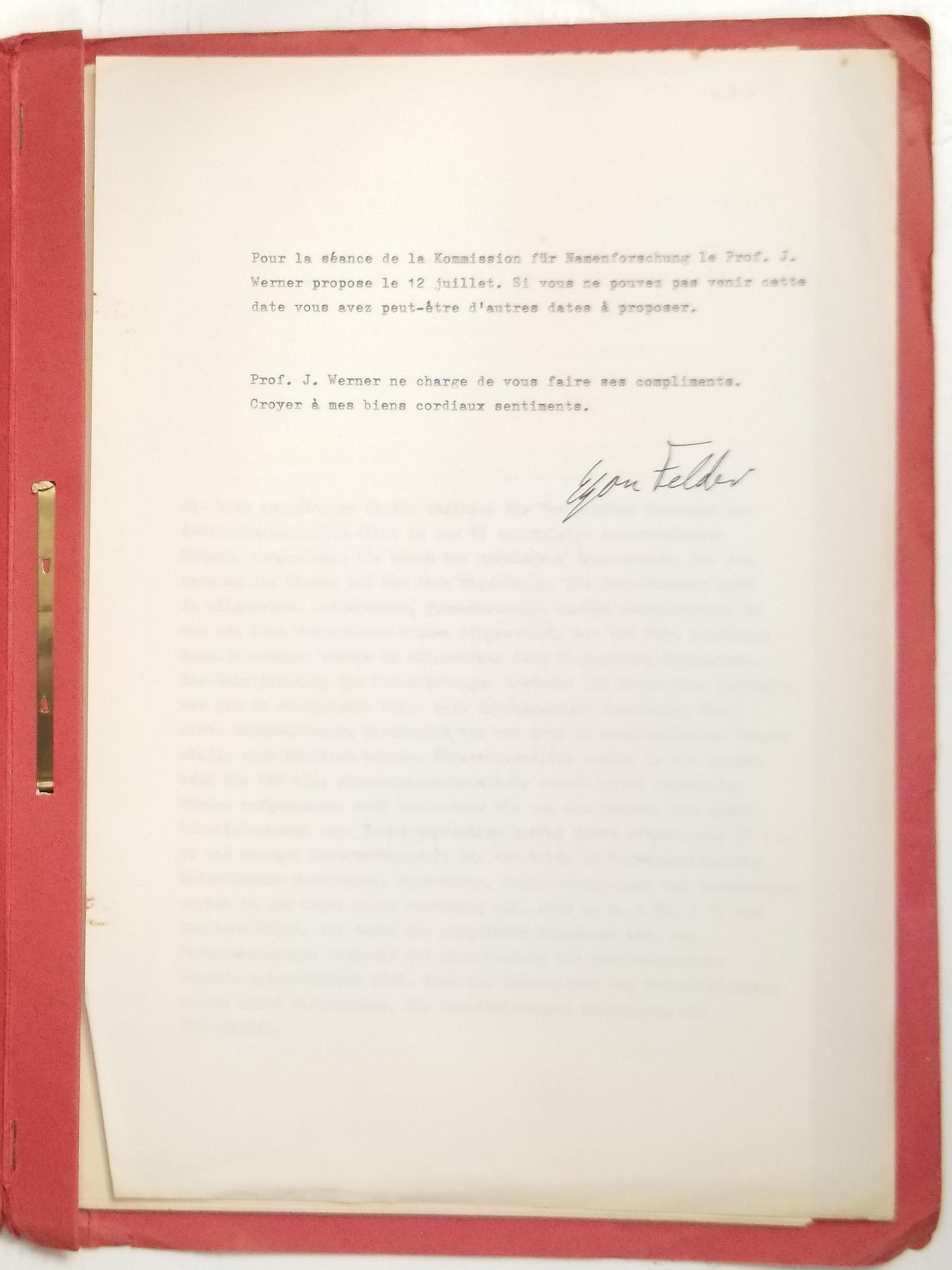 Egon Felder. Typed manuscripts, preliminary work on Merovingian coins ...
