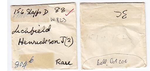 Lichfield, Lemmonsly Mill, J. Henrickson. Penny token