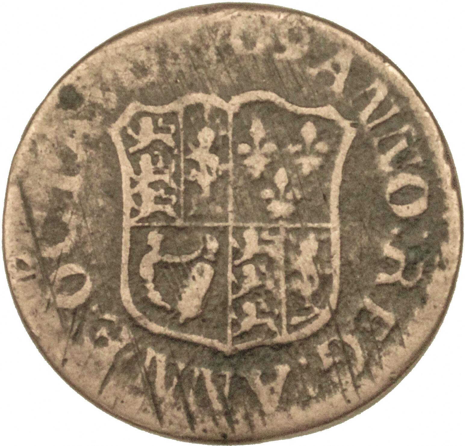 Ireland, Anne. Coin-weight for a half moidor of Portugal, 1709.