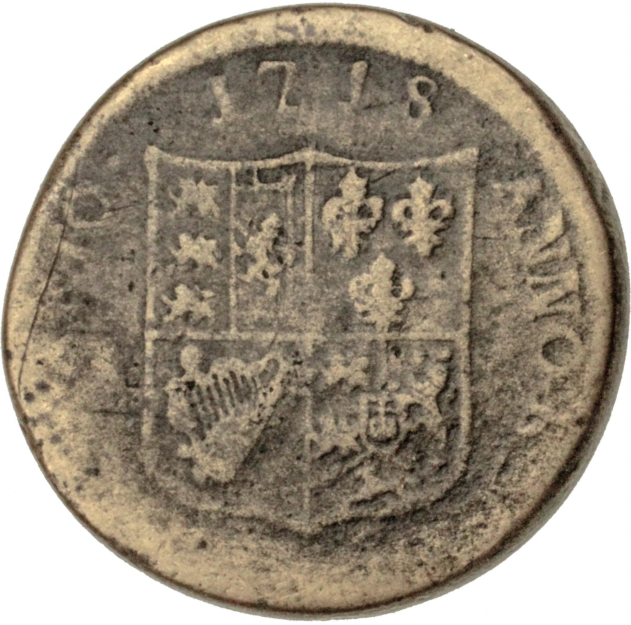 Ireland, George I. Coin-weight for 8 escudos of Portugal, 1718.