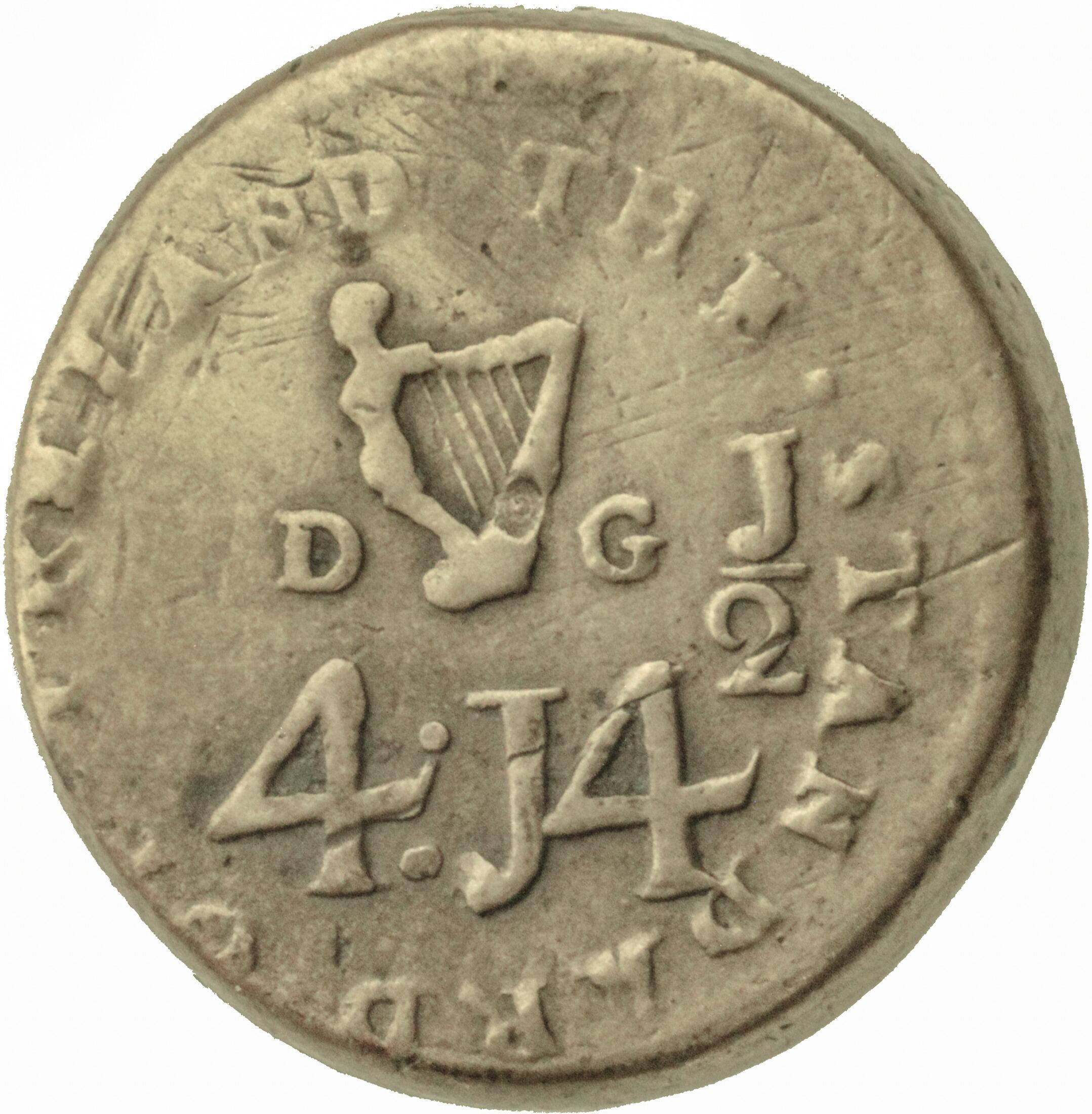 Ireland, George II. Coin-weight for a 2 escudos of Portugal, 1760.