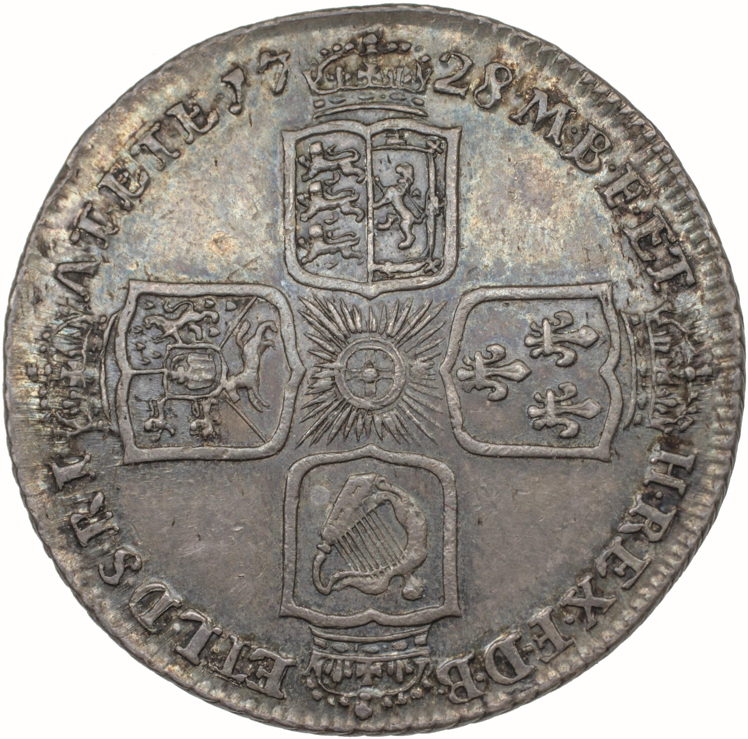 George II, silver shilling, 1728.