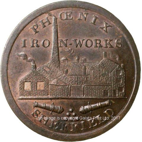SHEFFIELD, Yorkshire 1d, Phoenix Iron Works, 1813.