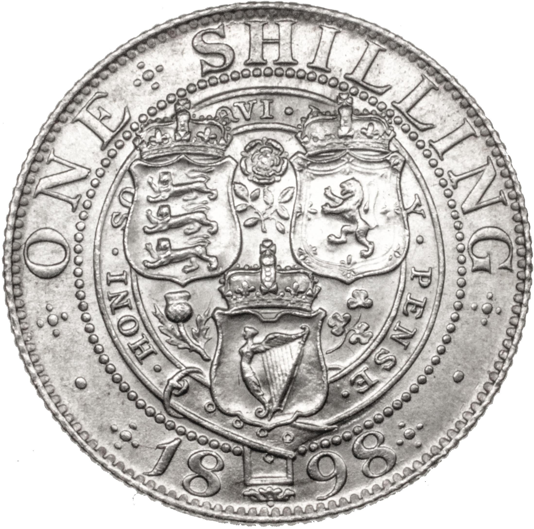 Victoria. Shilling, Old head, 1898.