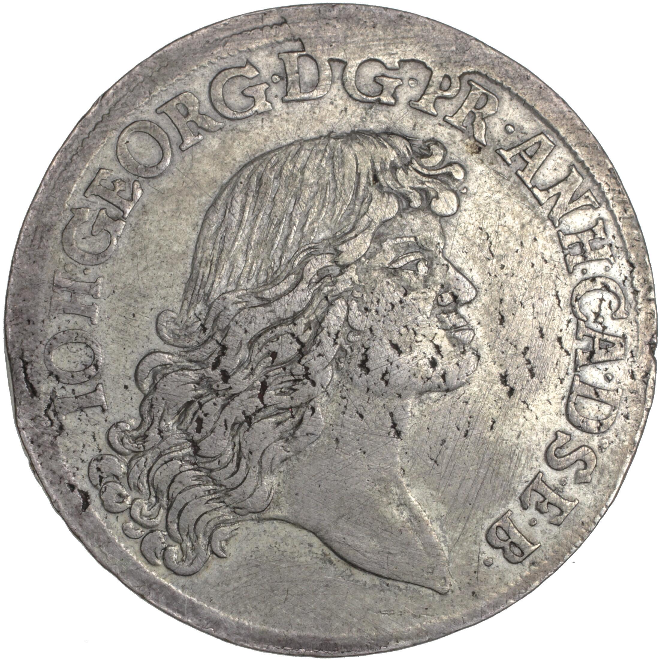 Germany, Anhalt-Dessau, Johann Georg II, Silver 2/3 Thaler 1675.