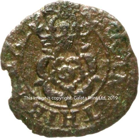 CHARLES I, 1625-49. Farthing. Rose type 3.