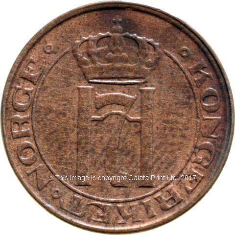 NORWAY NORGE - Haakon VII (1908-1952) 1 ore 1927
