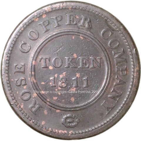 BIRMINGHAM & SWANSEA, Rose Copper Company, Penny Token, 1812.