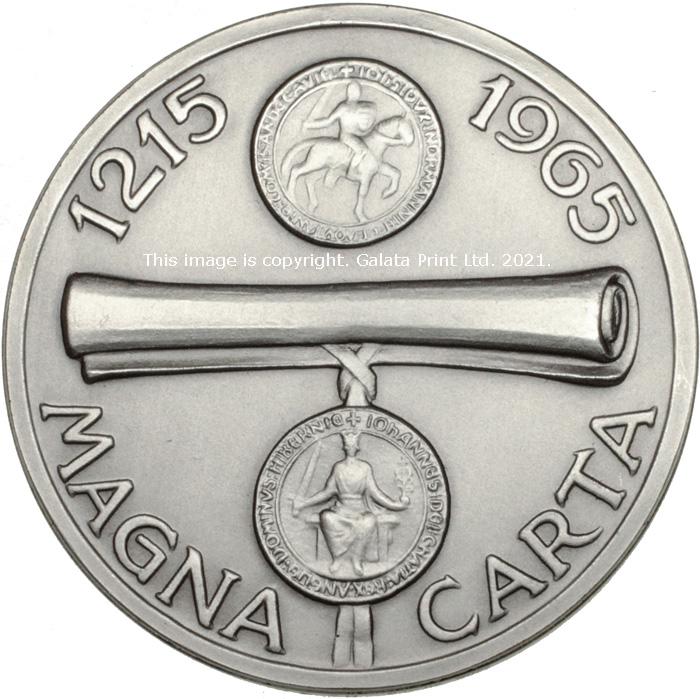 Silver Medal for the Magna Carta 750th anniversary, 1965.