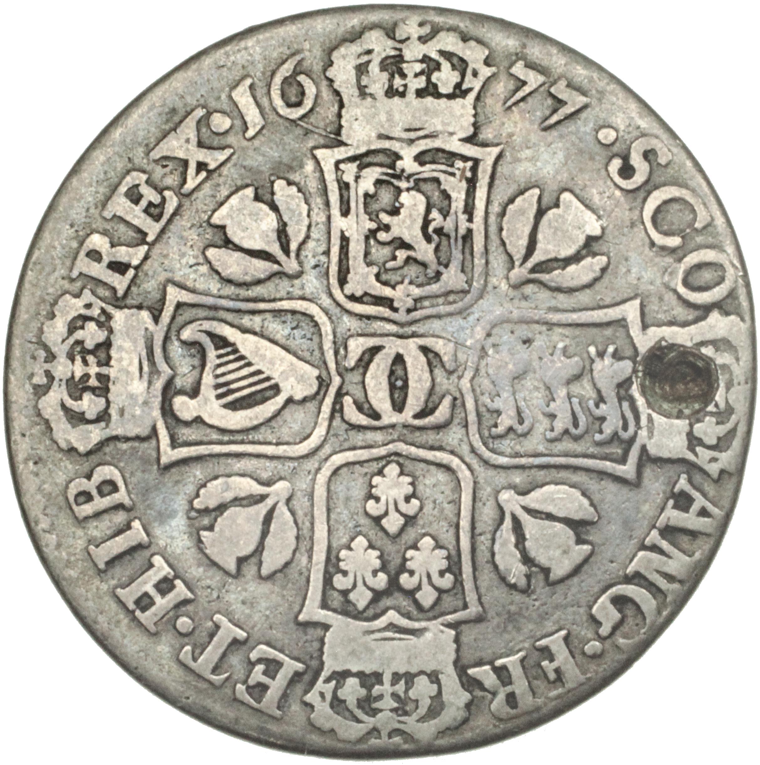 Scotland, Charles II. quarter dollar, 1677.