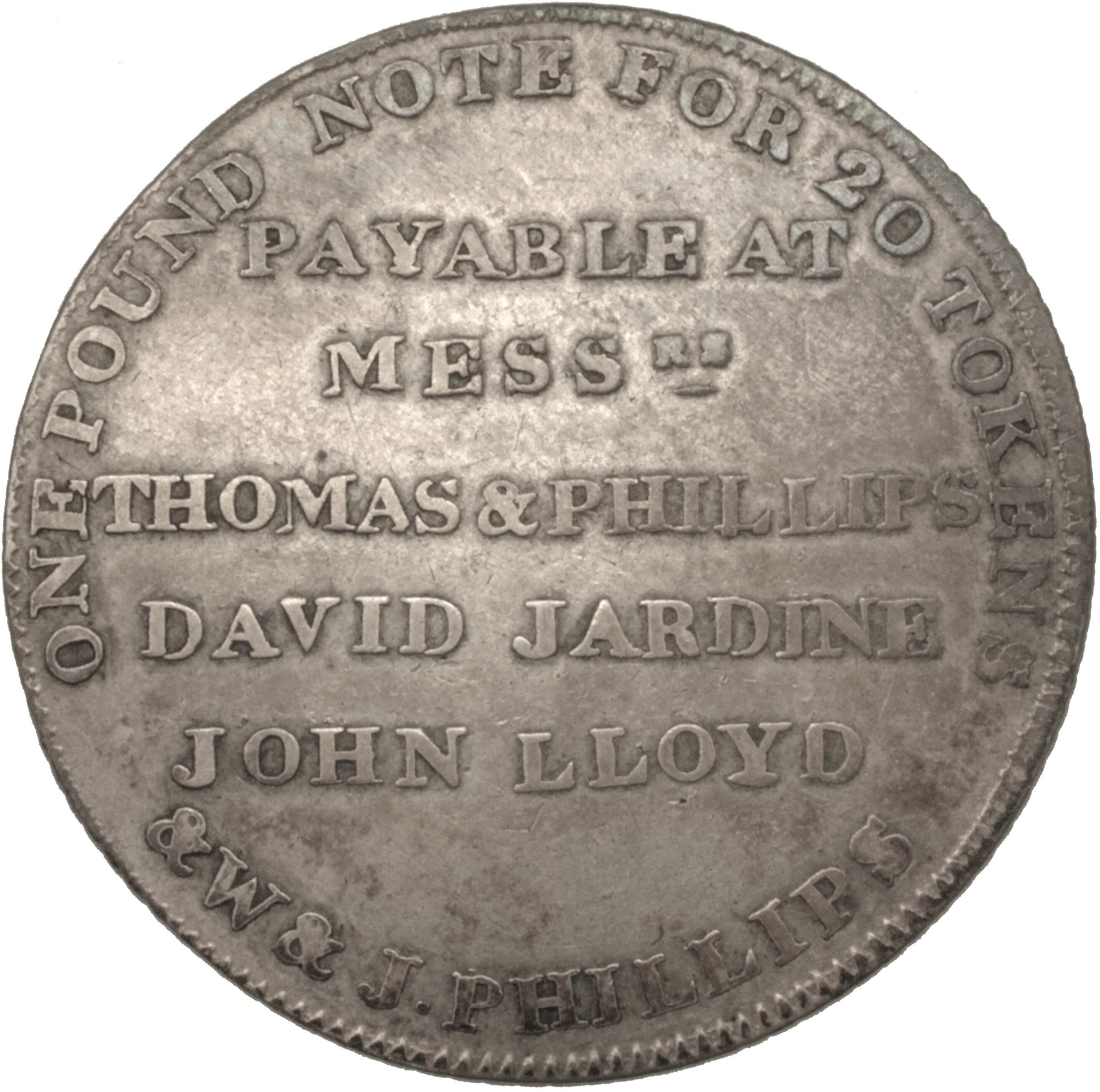 Pembrokeshire, Haverfordwest. Silver shilling token. 1811.