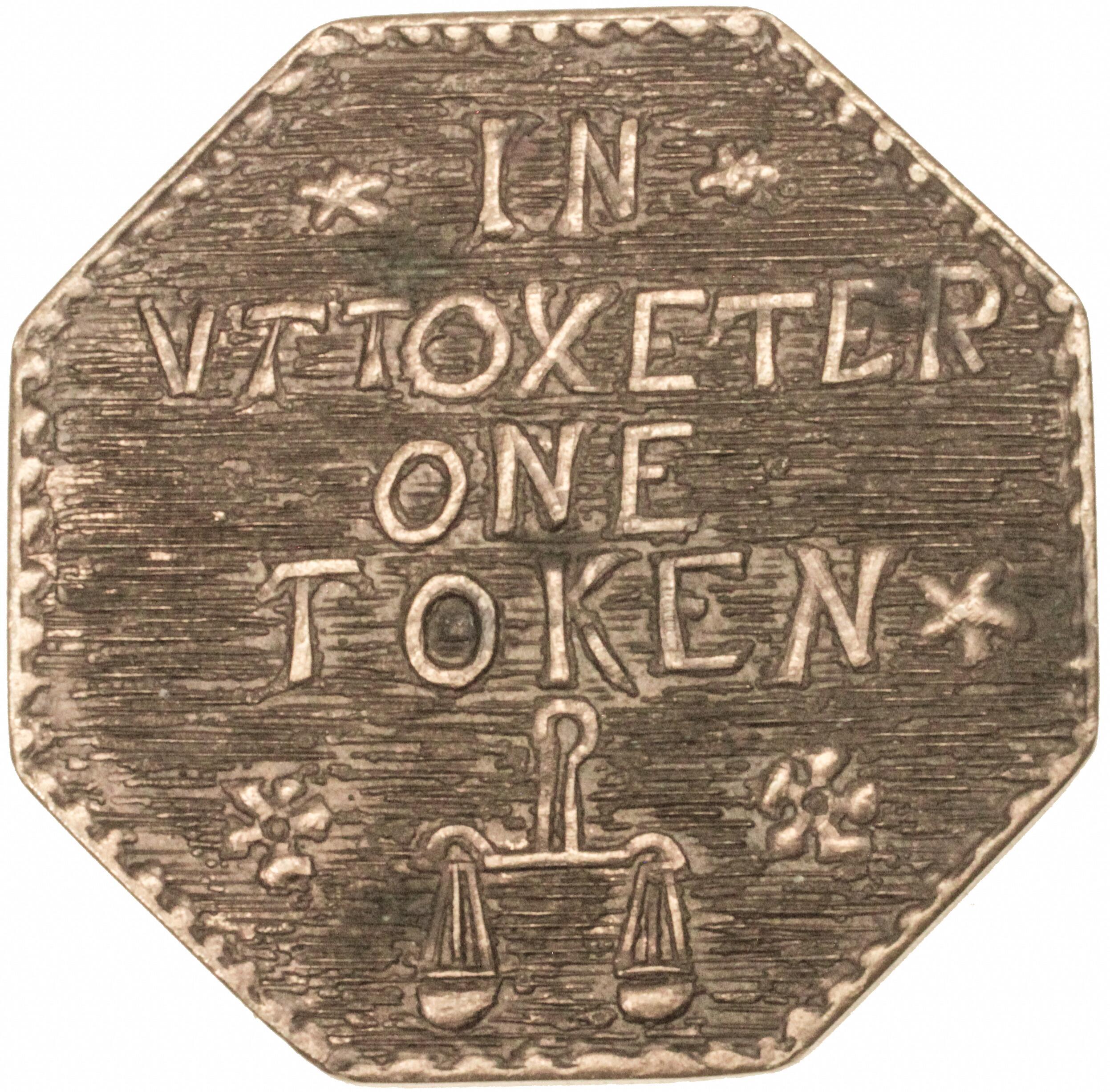 Staffordshire, Uttoxeter. Modern replica of 17th century token.