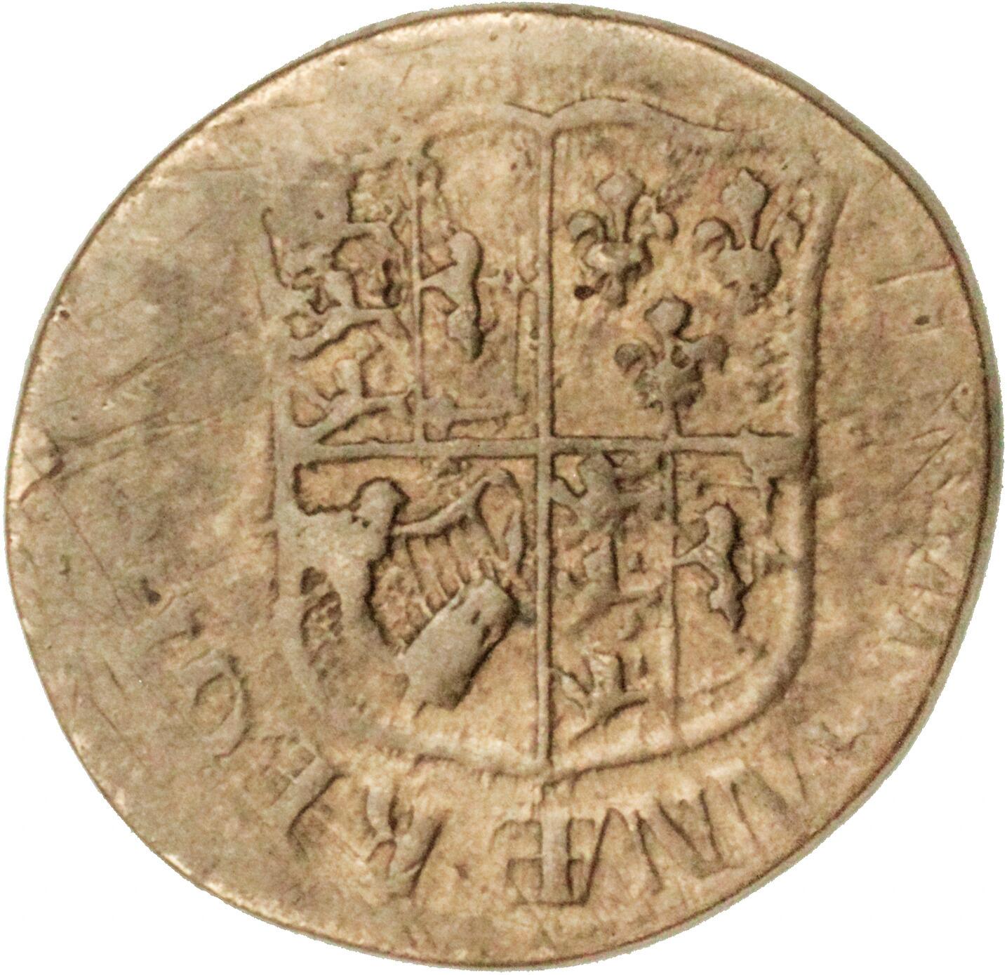 Ireland, Anne. Coin-weight for a half pistole of France, 1714.