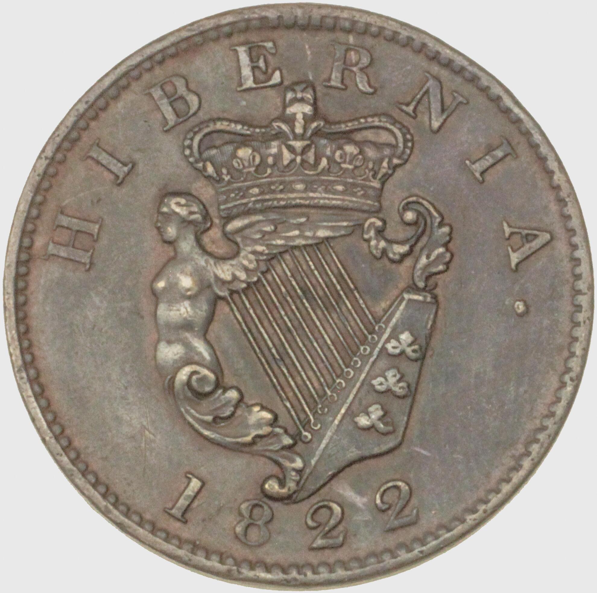 Ireland, George IV. Halfpenny, 1822