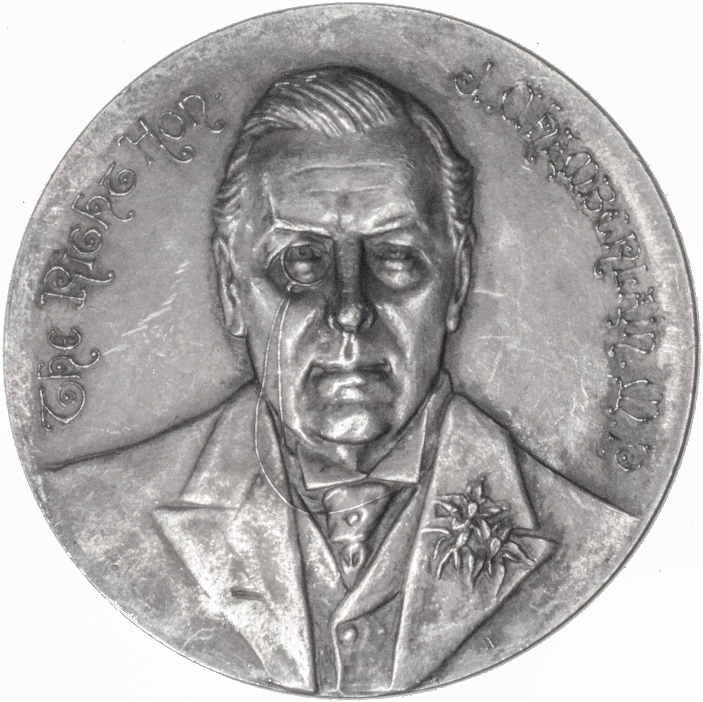 J. Chamberlain, visit to South Africa 1903. Silver medal.