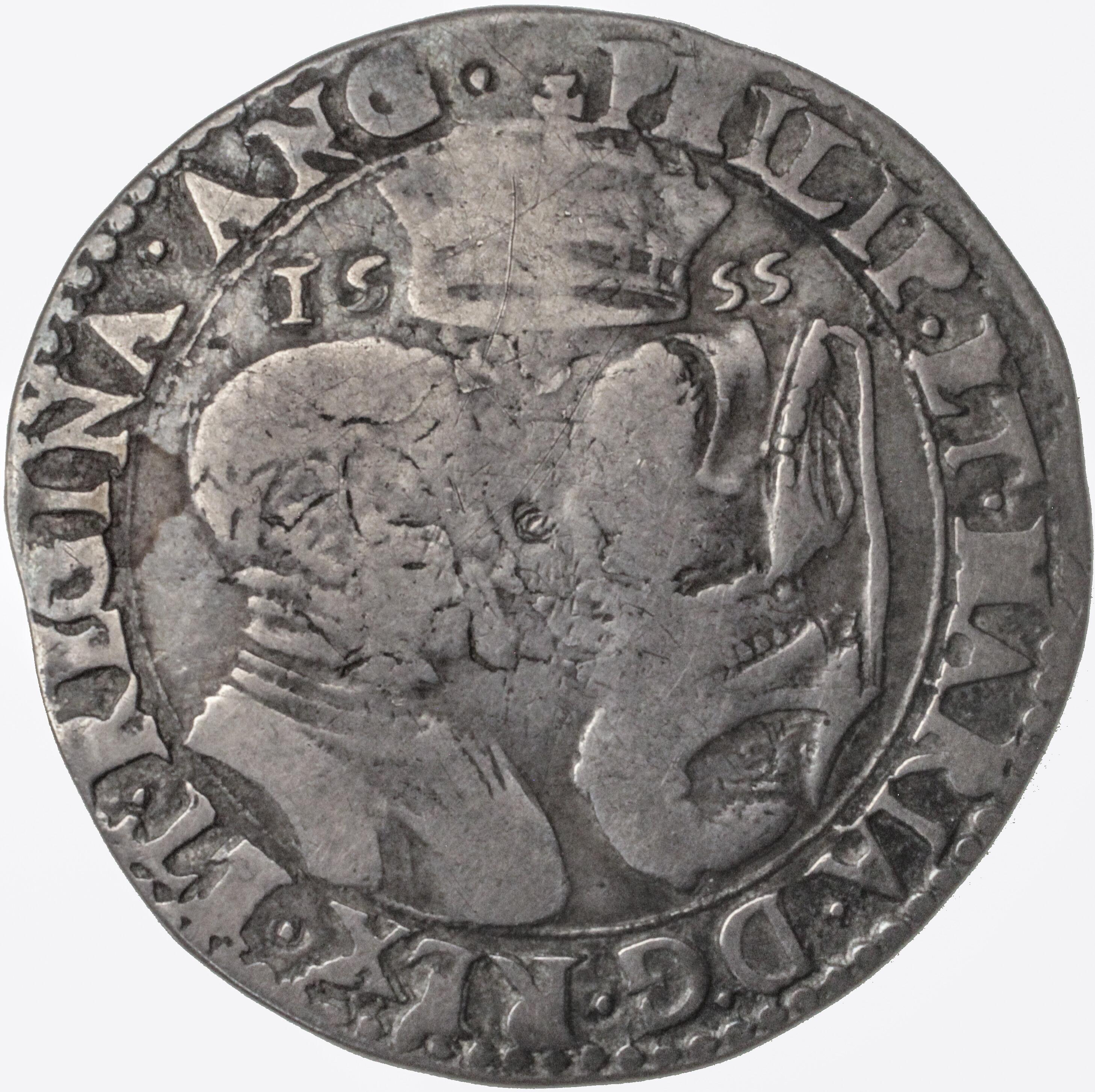 Philip & Mary, 1554-58. Silver shilling, 1555.
