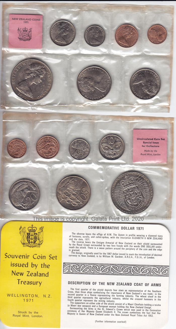 New Zealand. Year set, 1971. 7 coins. Unc.