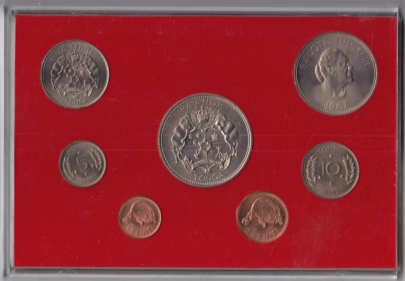 Tonga First Decimal coinage set 1967. 7 coins