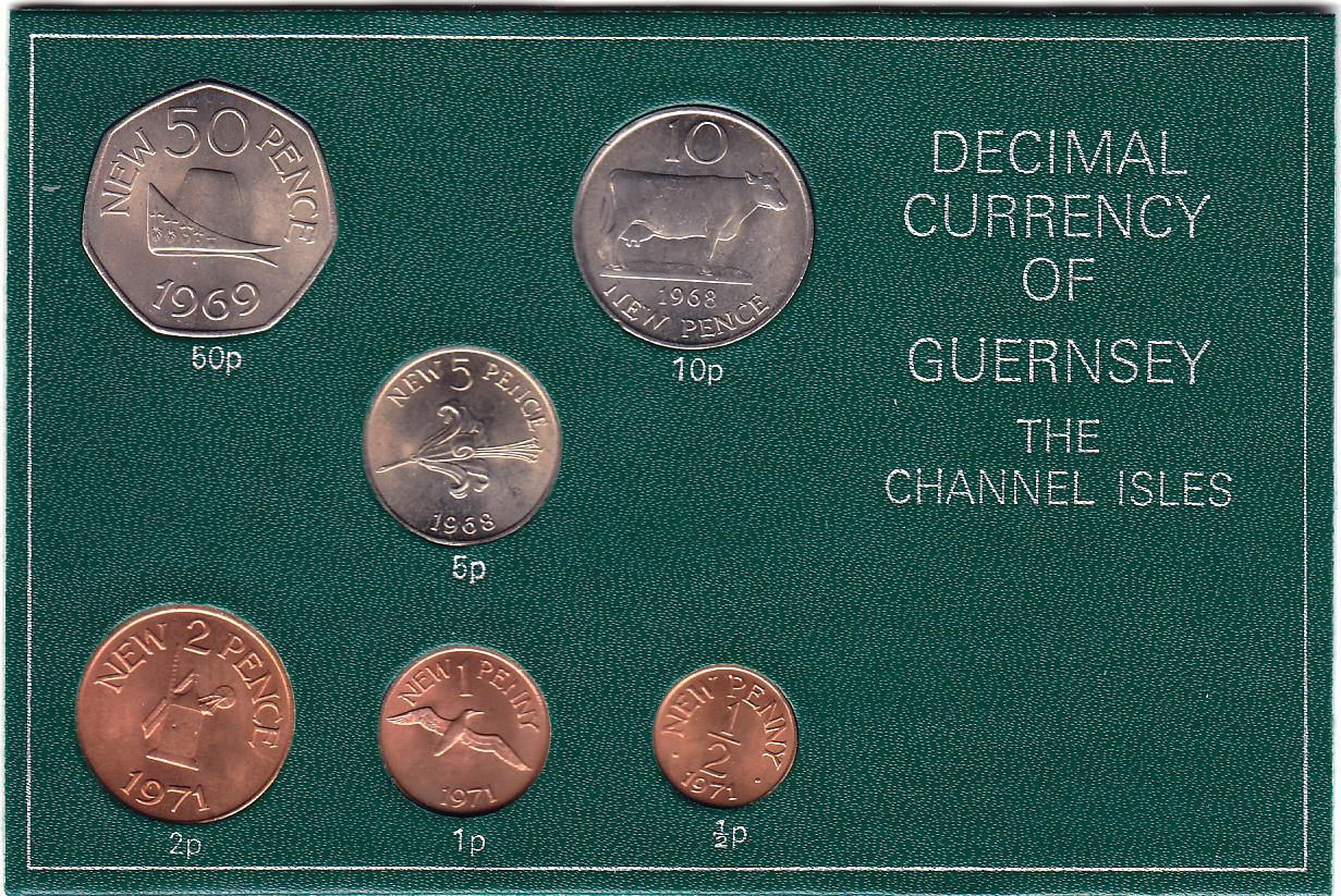 Guernsey. Decimal coins set. 6 coins. Guernsey. Decimal coins set. 6 coins.