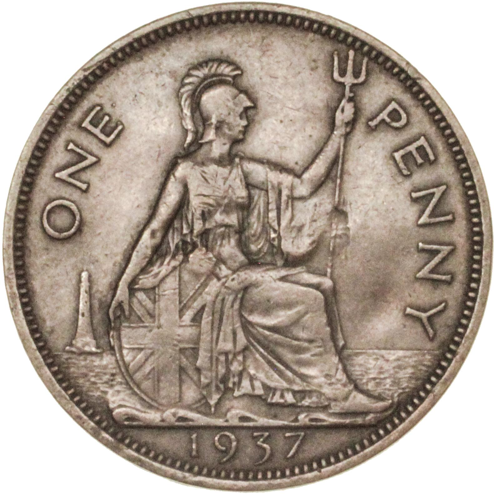 Altered coin, George VI, Two headed penny, with a 1937 reverse.