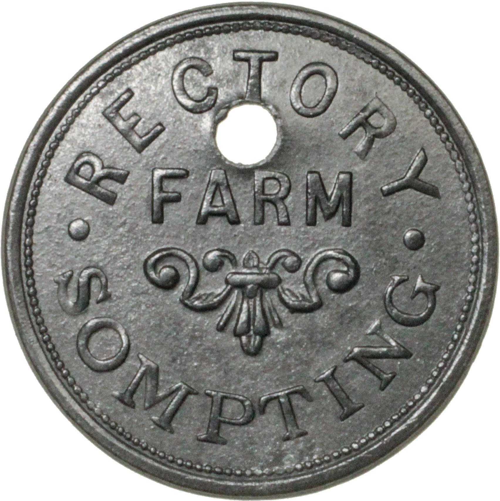 Sompting, West Sussex. Rectory Farm. Picker's token.