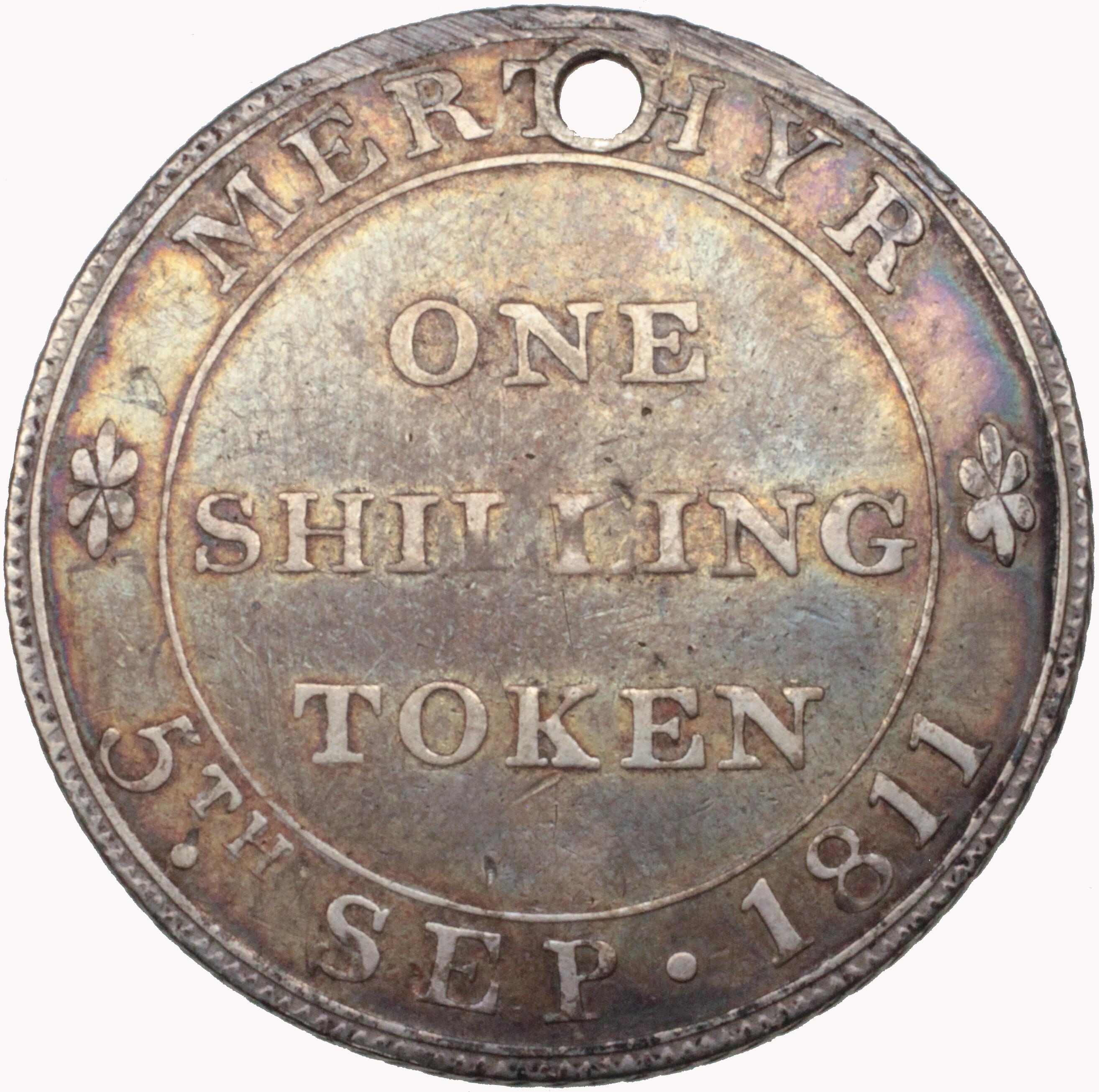 Glamorgan, Merthyr Tydfil. Silver shilling token. 1811.