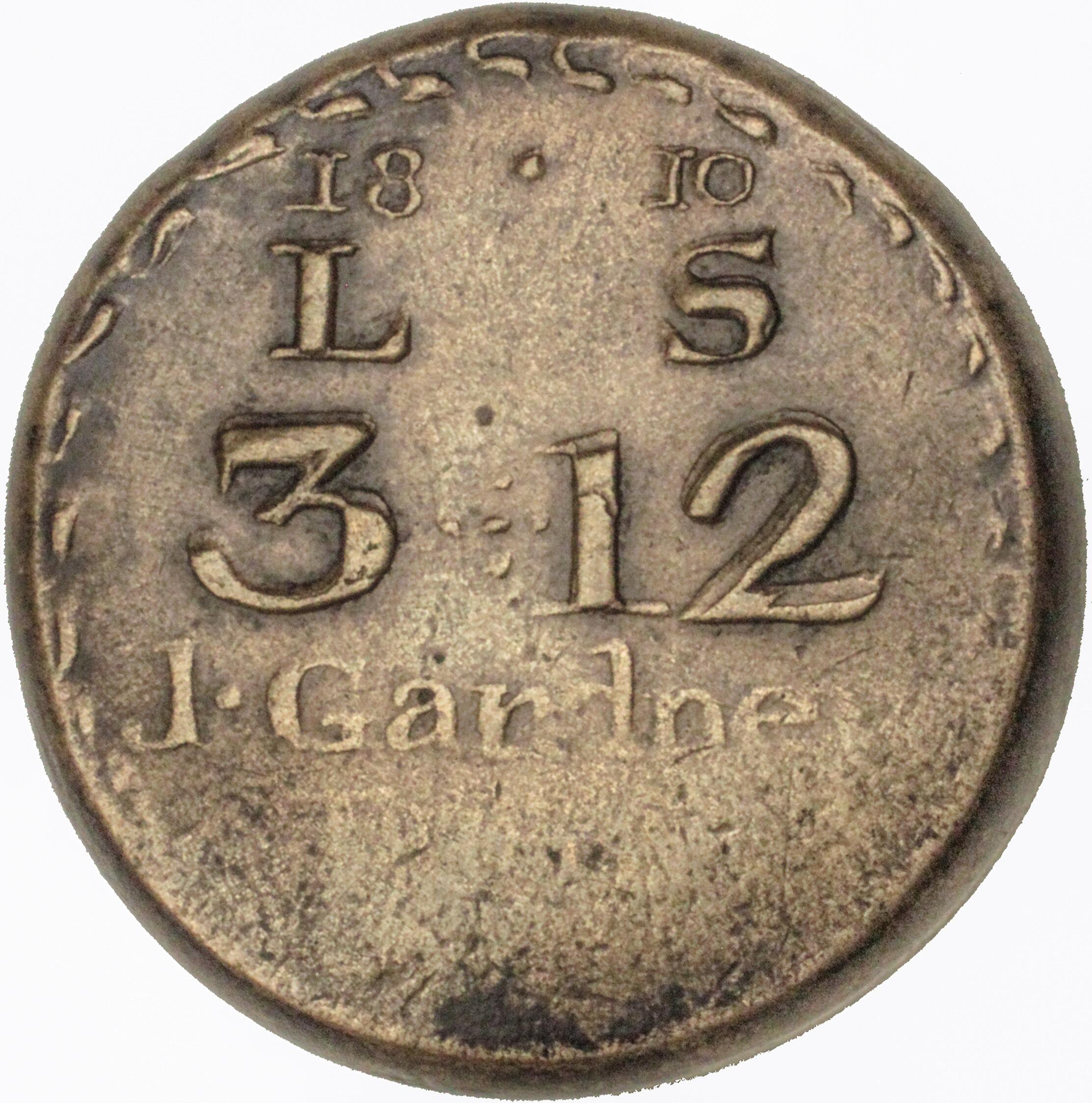 Scotland. J. Gardner, Edinburgh. Coin-weight for 8 escudos of Portugal.