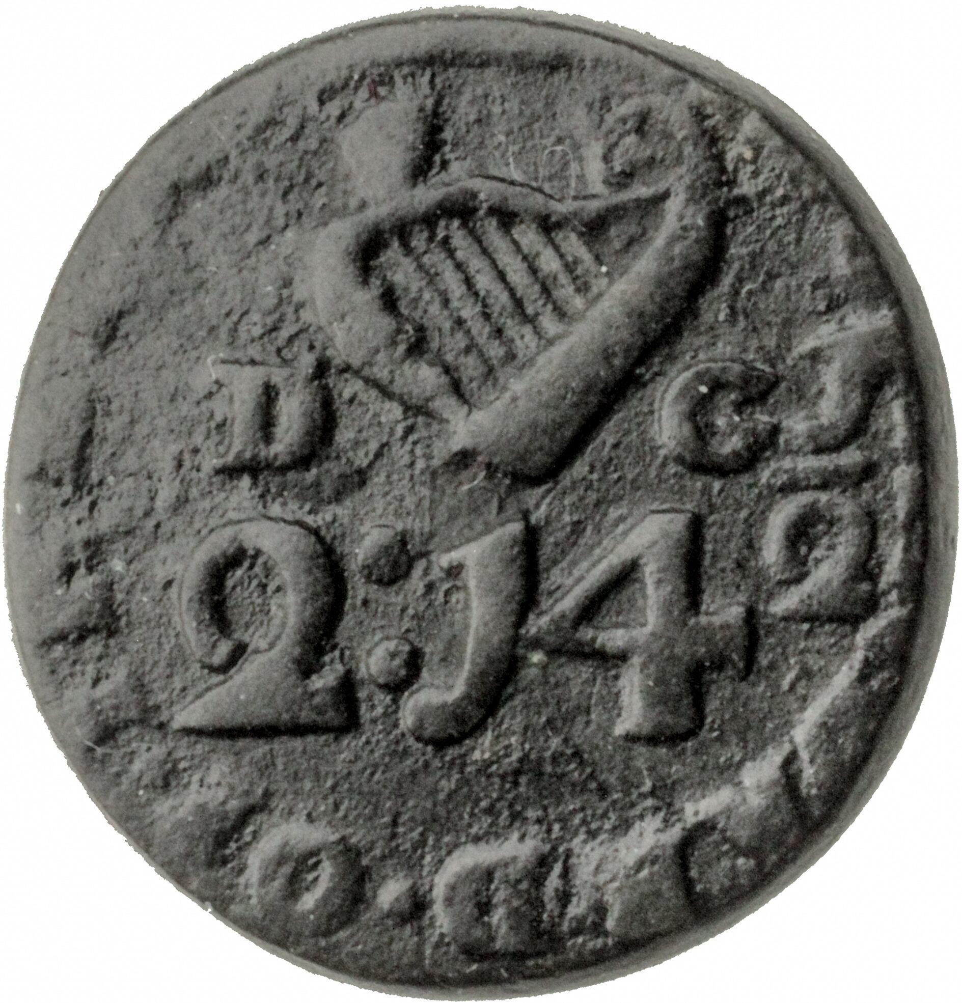 Ireland, George I. Coin-weight for a half Louis d'or of France, 1718.