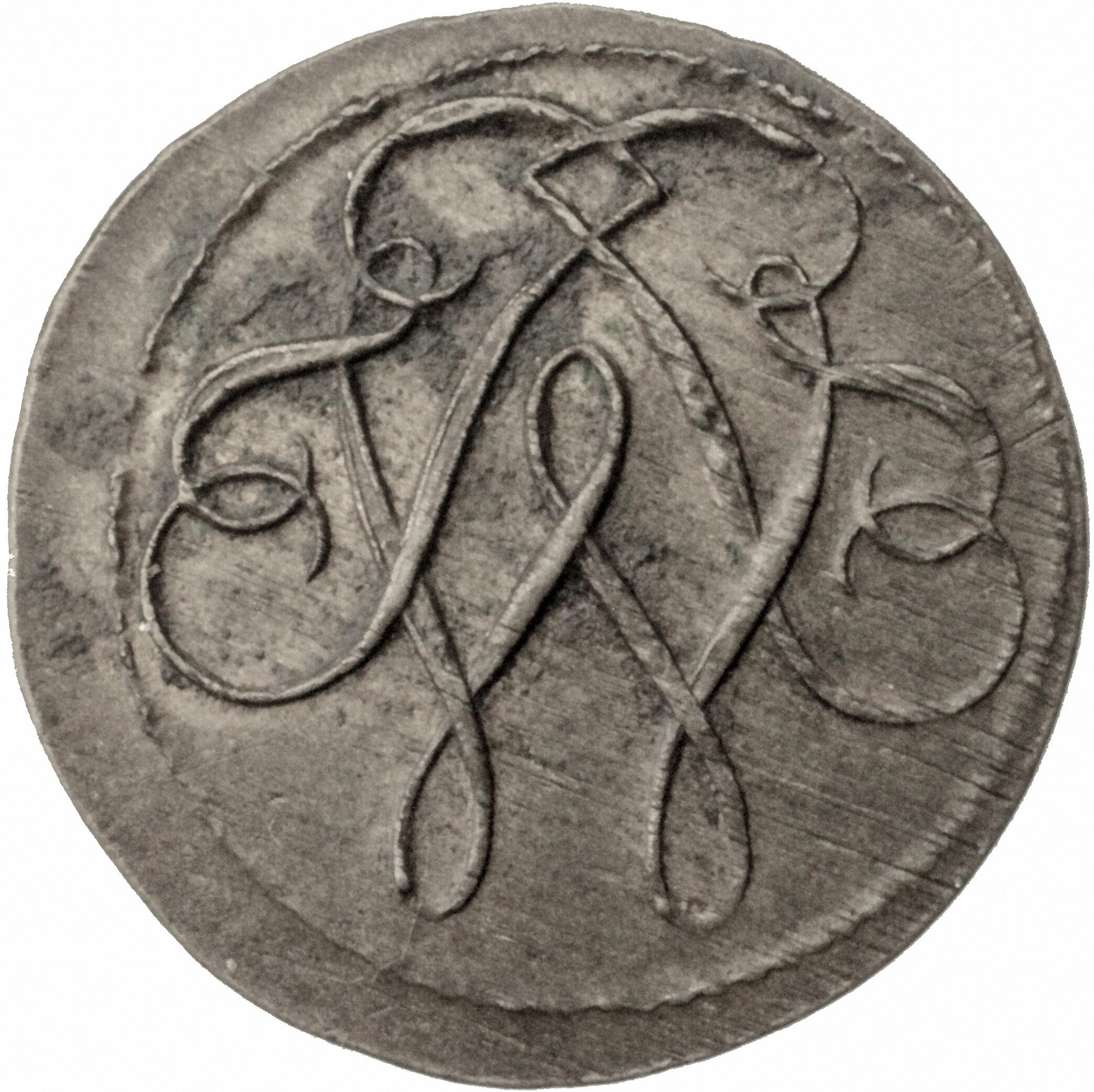 Ireland. James Warren. Coin-weight for a half guinea, 1760.