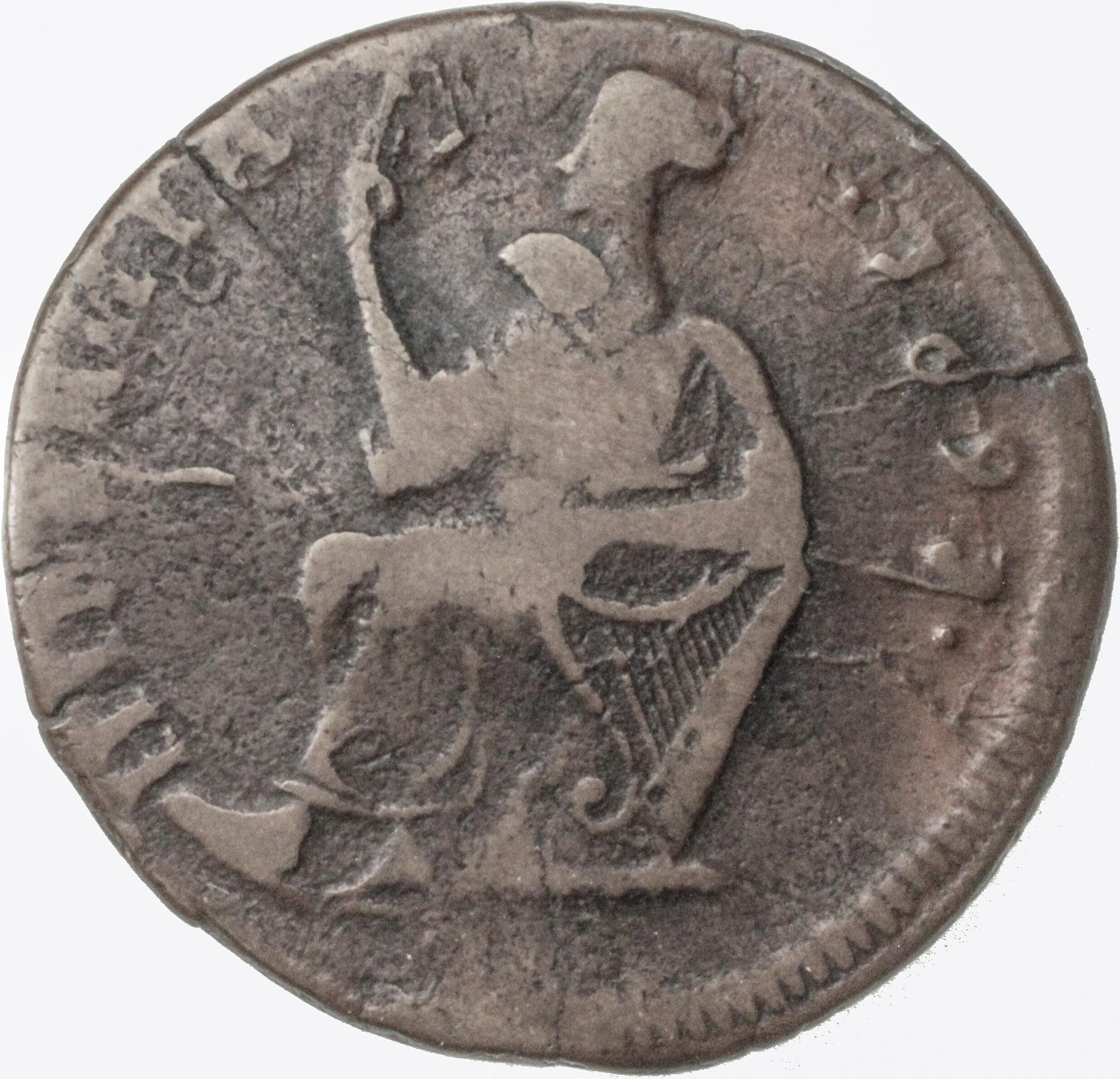 Ireland, James II. Limerick besieged, halfpenny 1691. Large size.