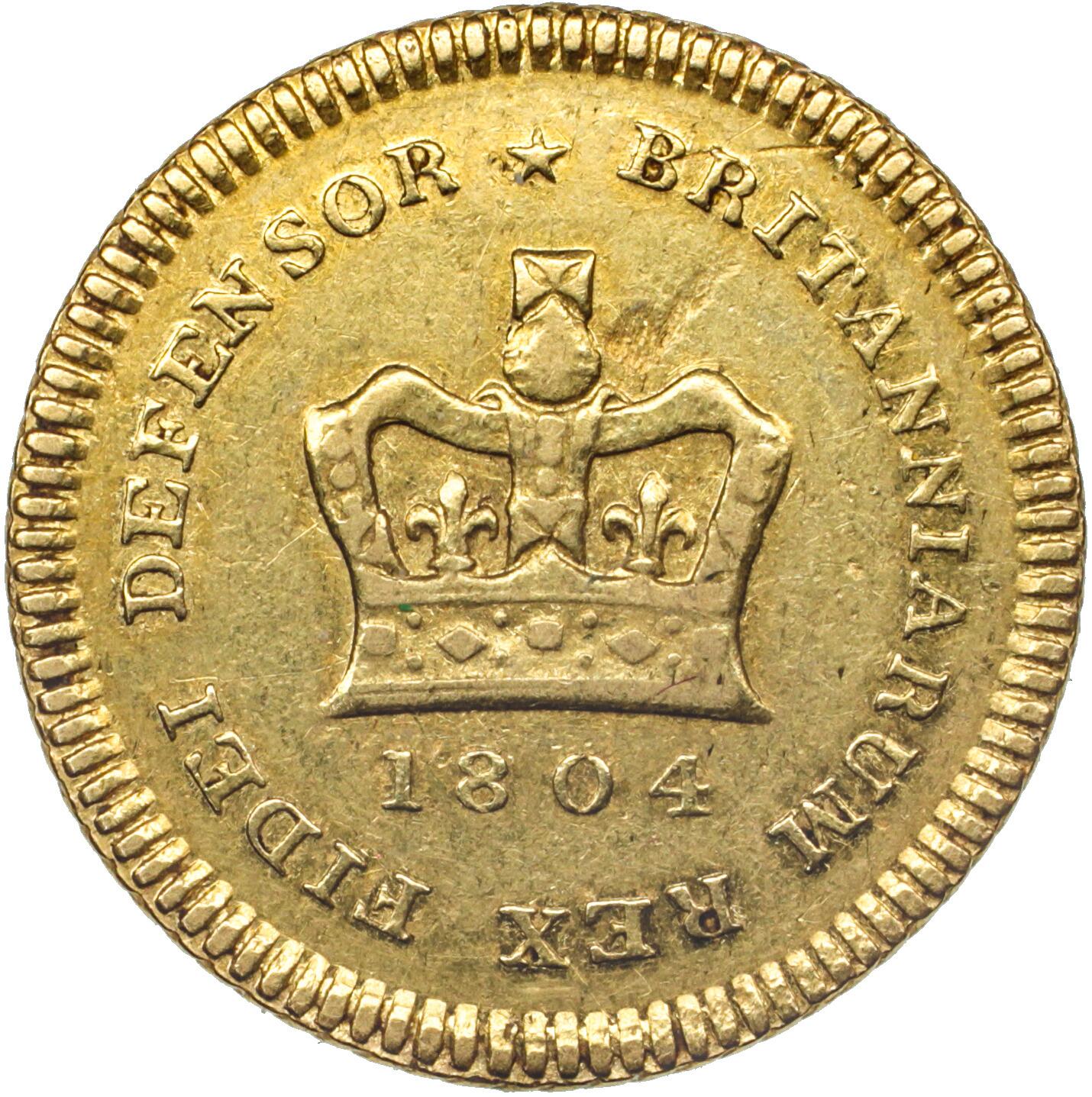 George III. Gold one third guinea, 1804.
